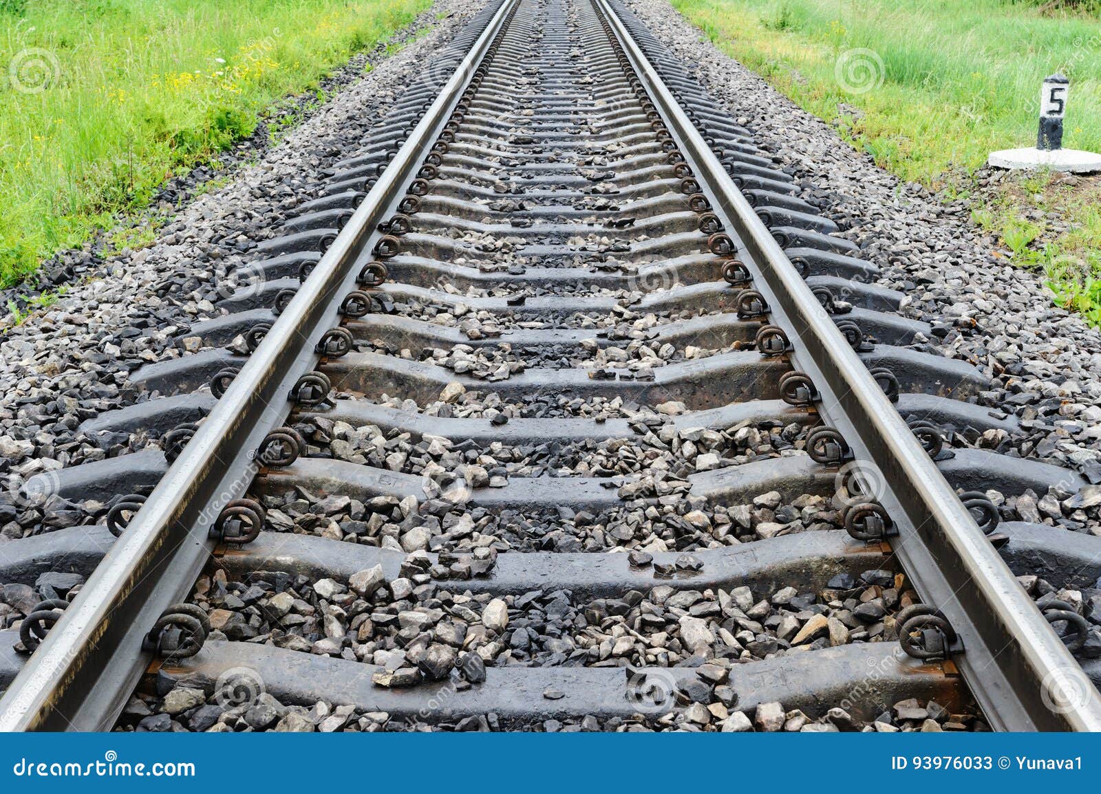 Railroad Track into the Distance. Stock Image - Image of transport ...