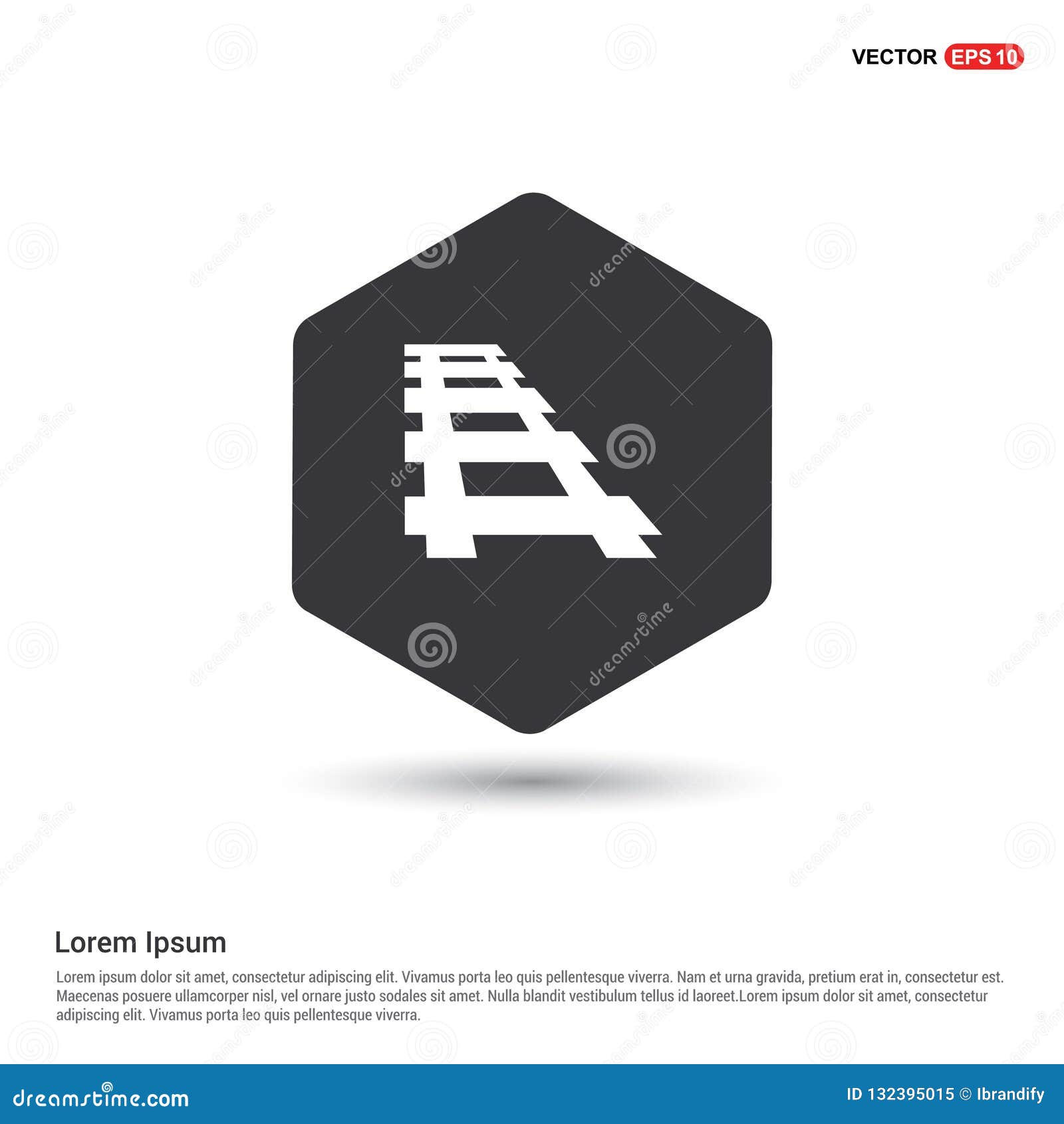 Railroad track icon stock vector. Illustration of vector - 132395015