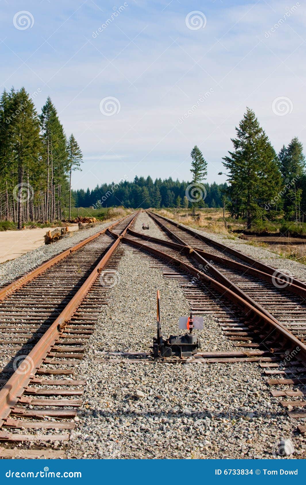 Railroad track junction stock photo. Image of outdoors - 6733834
