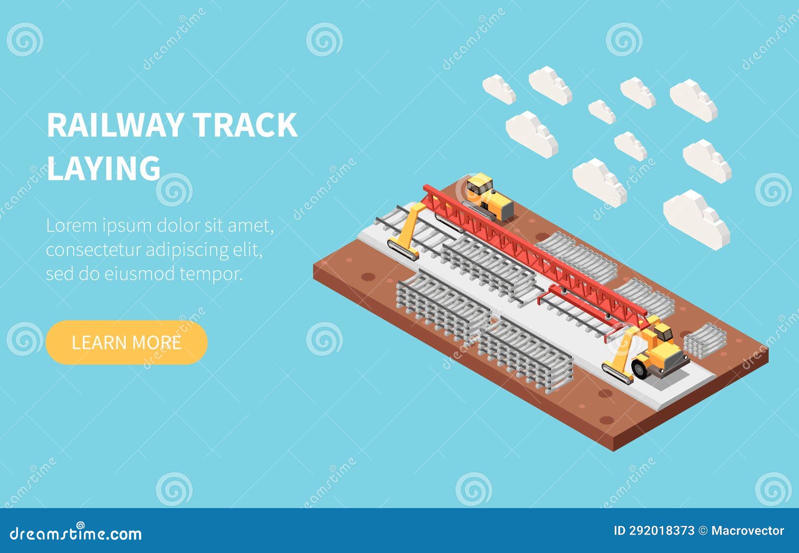Railroad Track Laying Banner Stock Illustration - Illustration of ...
