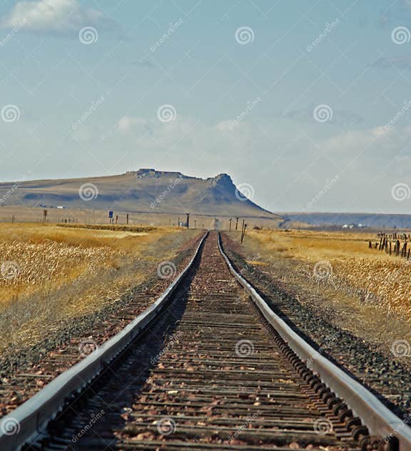 Railroad Track on the Prairie Stock Image - Image of flatland, track ...