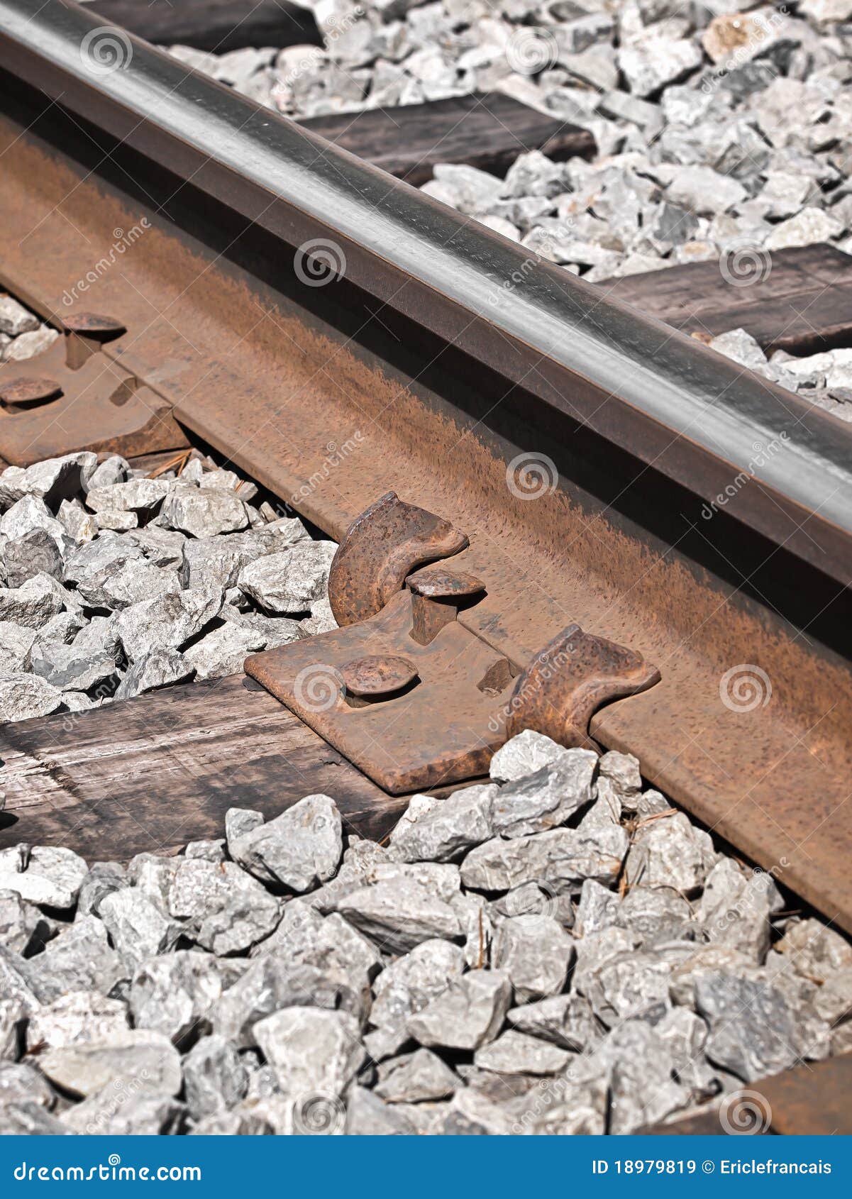 Railroad Track with Rusty Nails Stock Image - Image of industrial ...