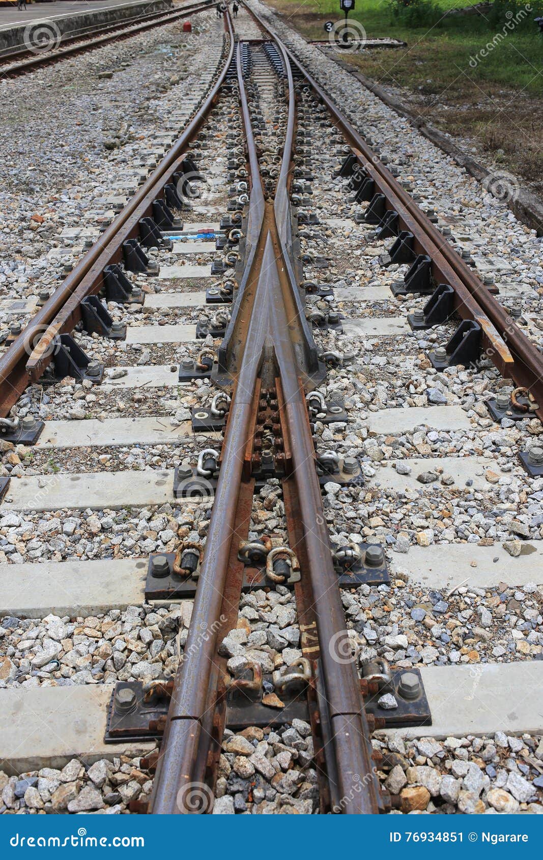 Railroad Track Splitting Lanes Stock Image - Image of distance ...