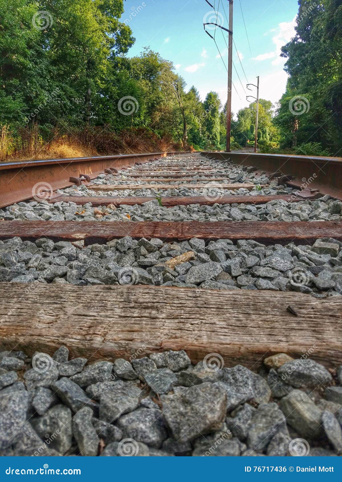 Railroad track stock photo. Image of transportation, rails - 76717436