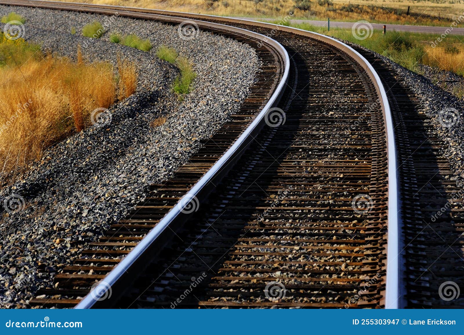 Railroad Track with Turn for Transporting Items Business Stock Image ...