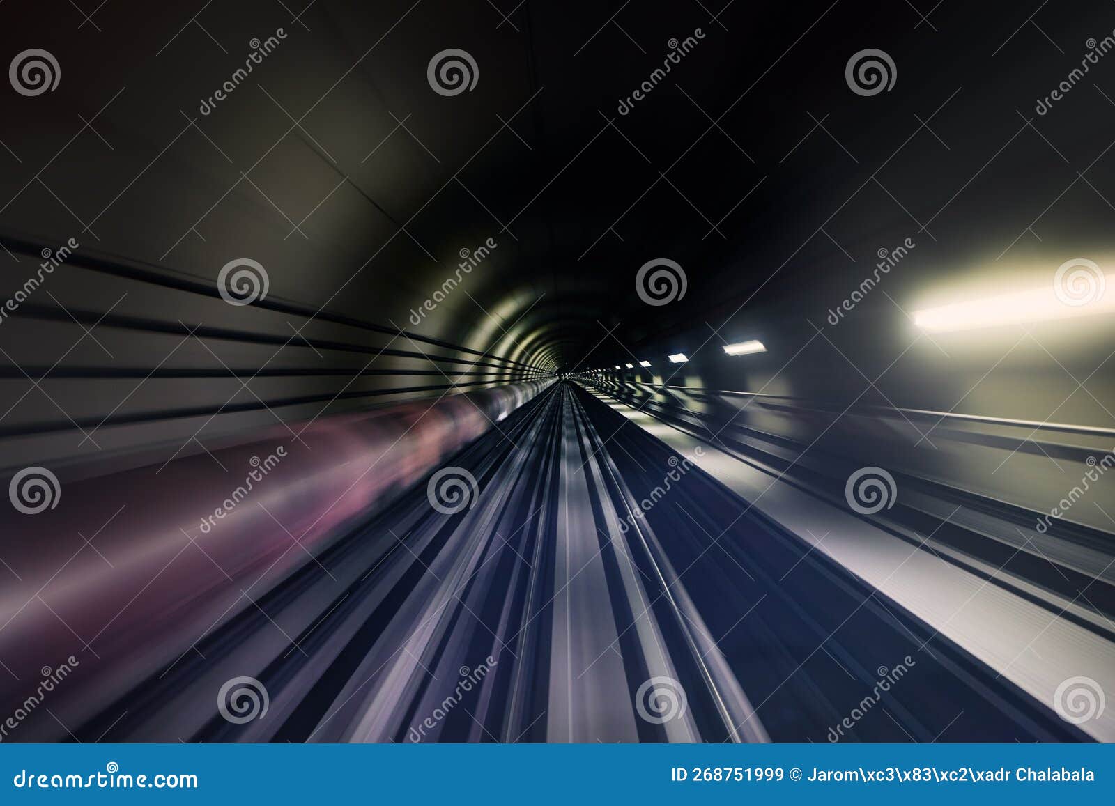 Railroad Track in Underground Tunnel Stock Illustration - Illustration ...