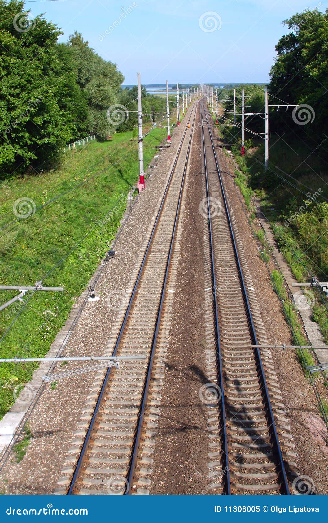 Railroad Track Vanishing into the Distance Stock Image - Image of view ...