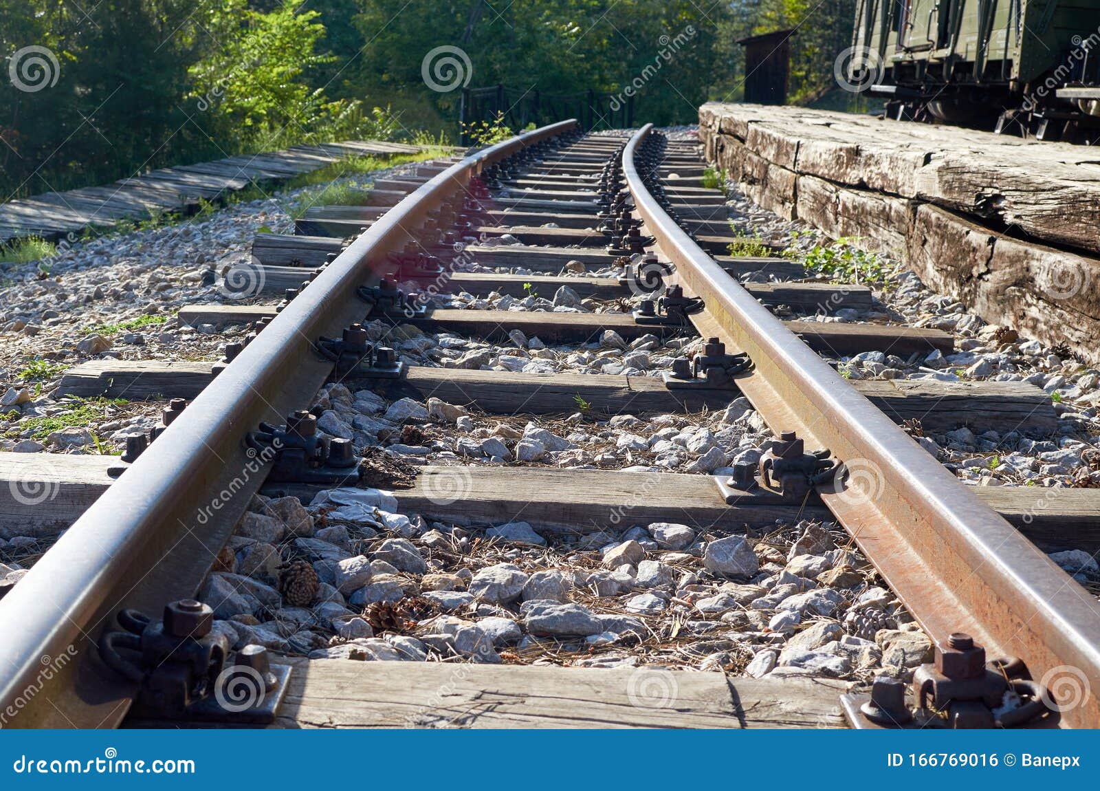 Railroad track and wagon stock photo. Image of sidetrack - 166769016