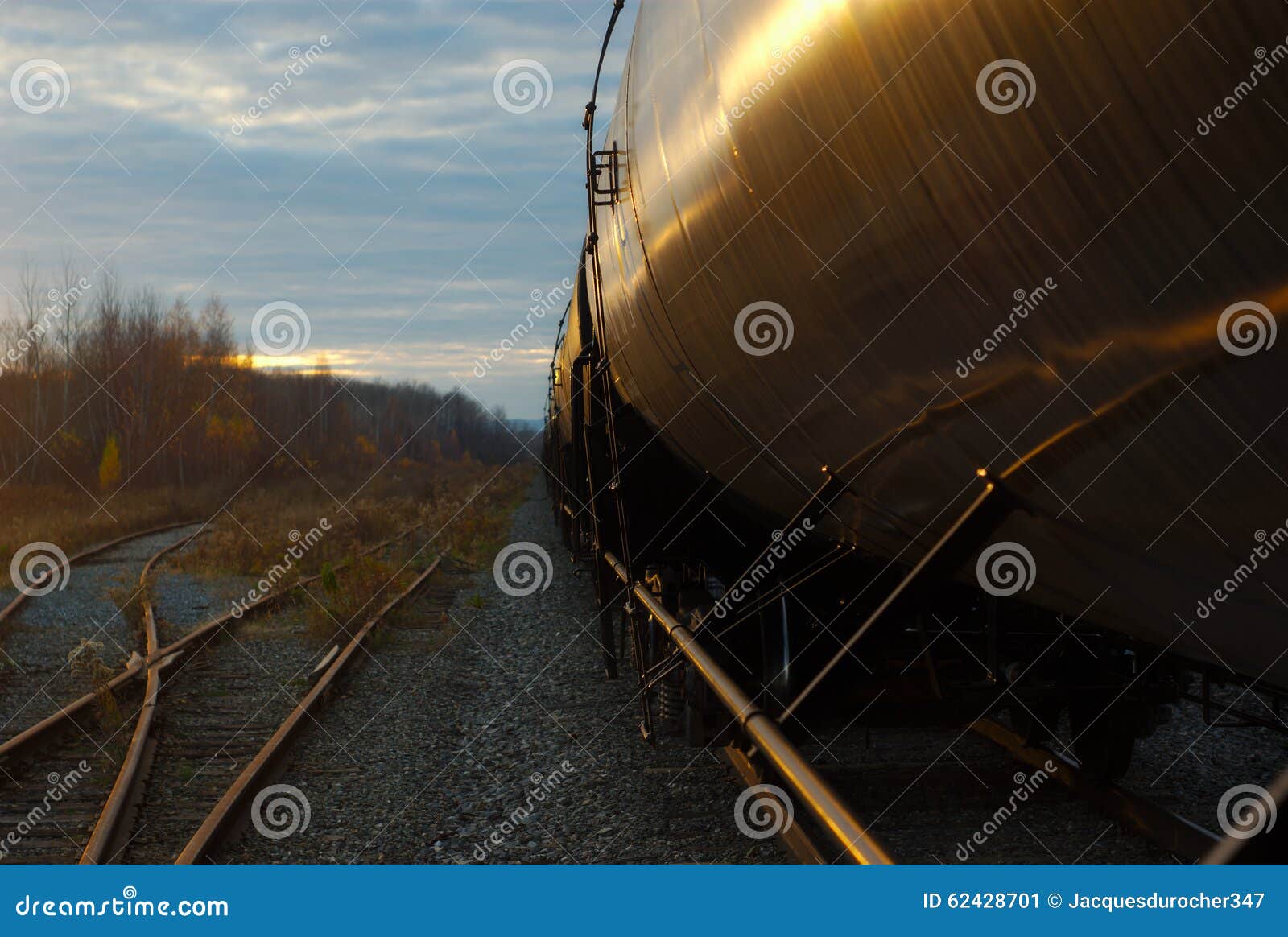 Railroad Track and Wagon Train Oil Container Stock Image - Image of ...