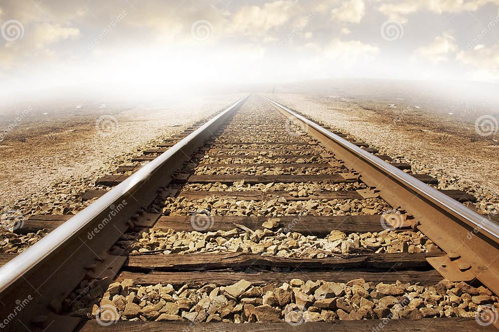 Railroad tracks stock image. Image of barren, rail, rocks - 8271025