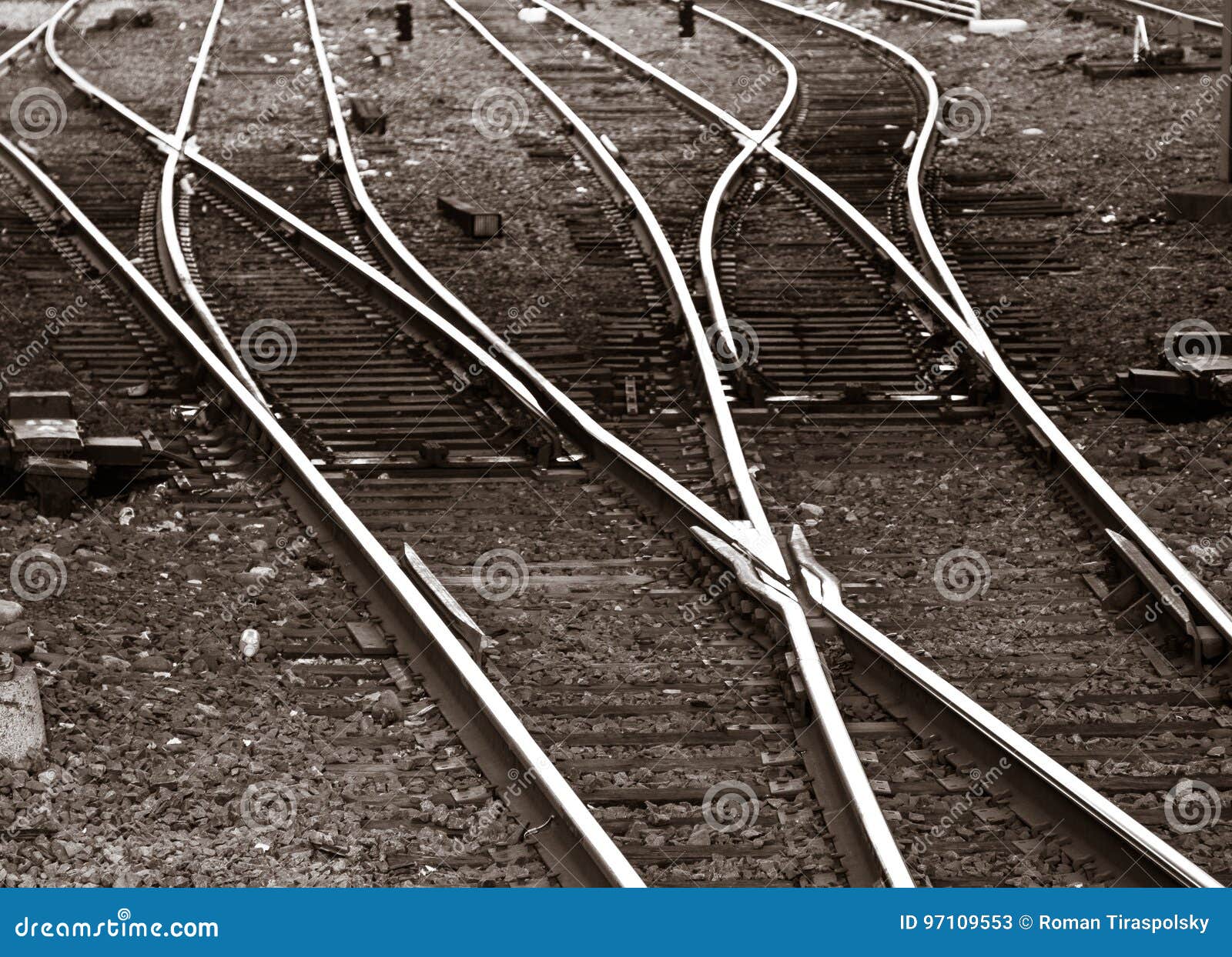 Railroad tracks stock image. Image of transport, train - 97109553