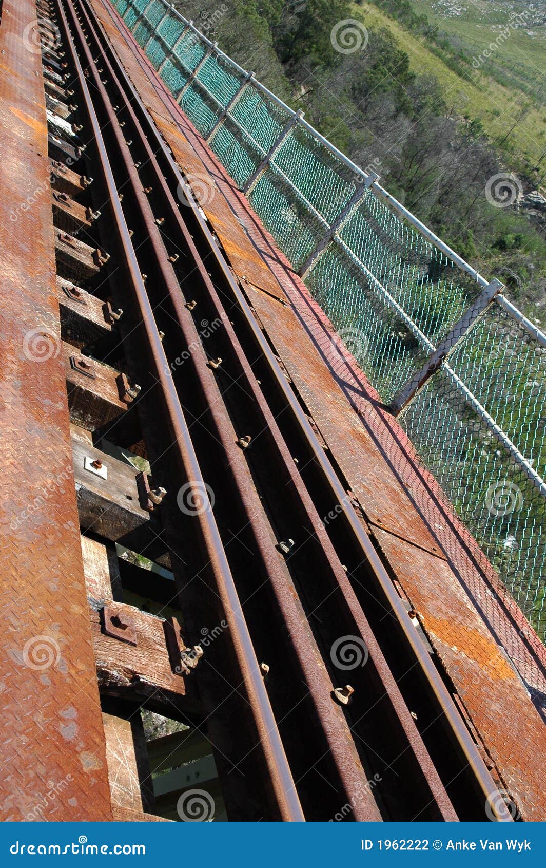 Railroad tracks on bridge stock photo. Image of track - 1962222