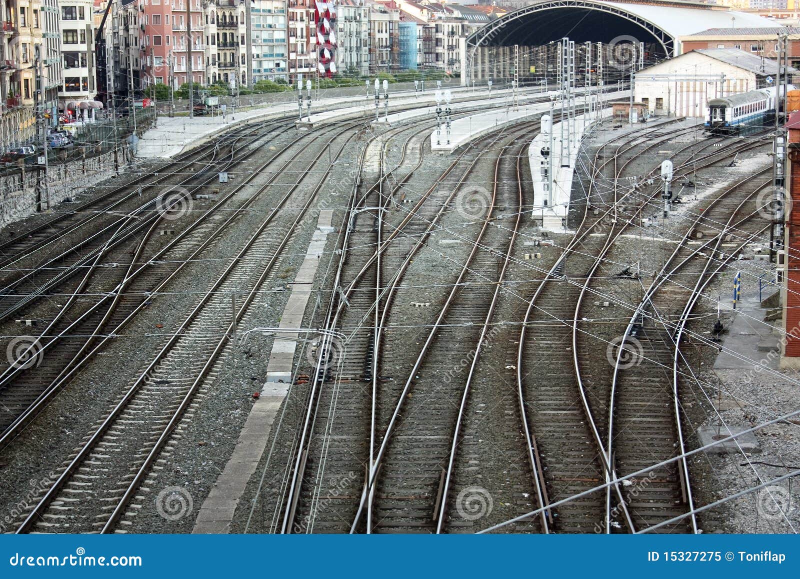 Railroad Tracks and Catenary Stock Image - Image of railroader ...