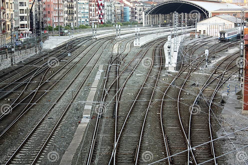 Railroad Tracks and Catenary Stock Image - Image of railroader ...