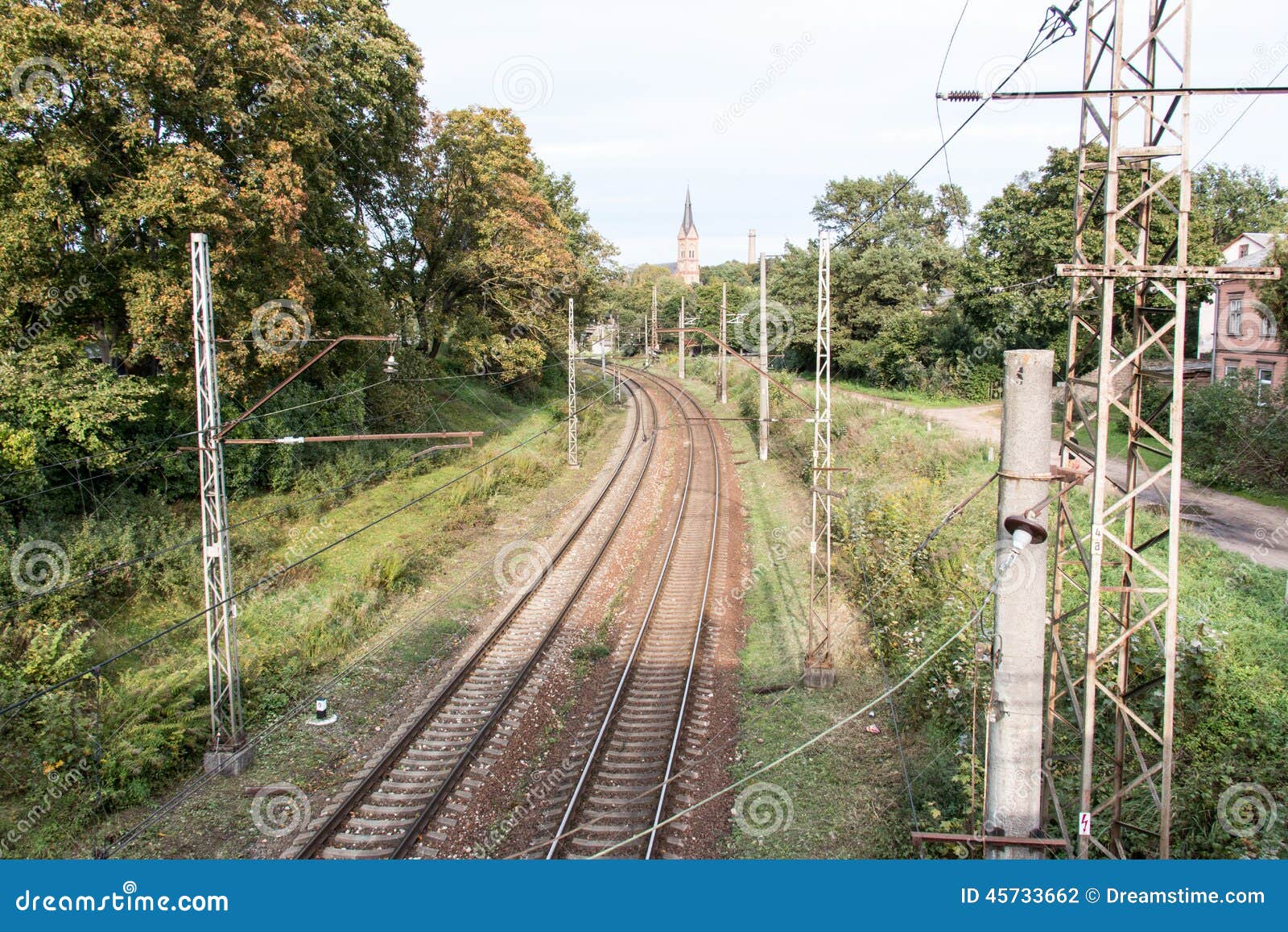 Railroad Tracks Changing Direction. Stock Photo - Image of railroad ...