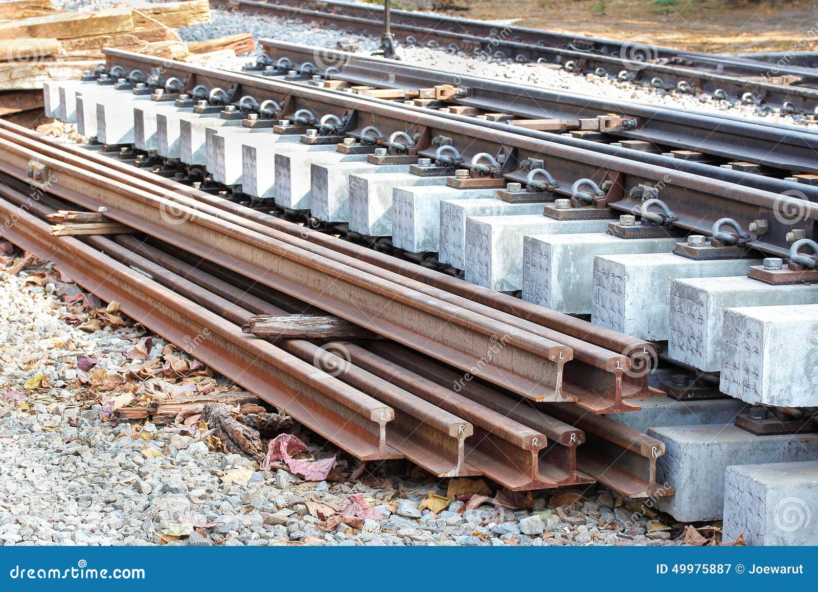 Railroad Tracks Construction Stock Image - Image of construction ...