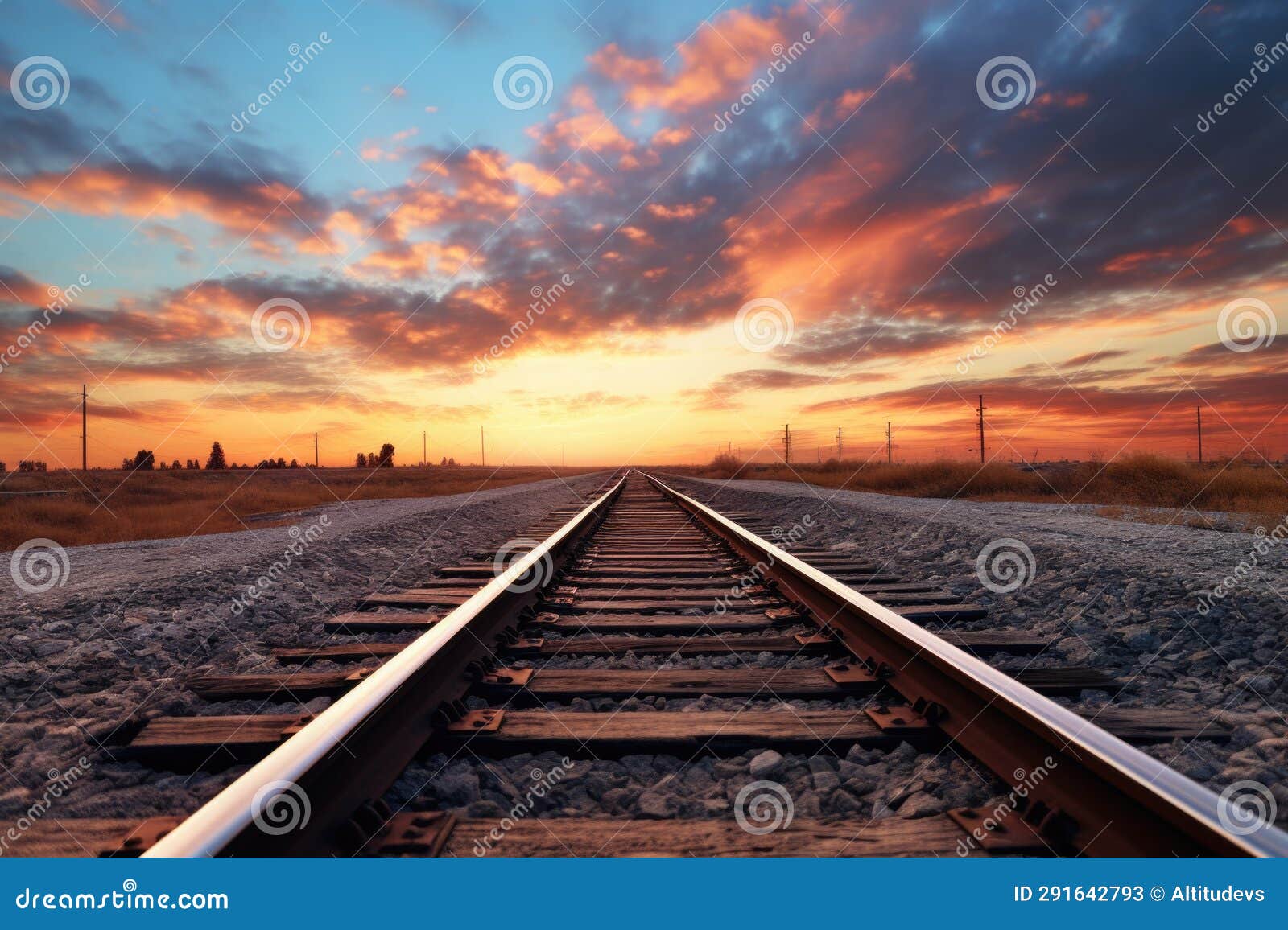 Railroad Tracks Converging on the Horizon Stock Image - Image of tracks ...