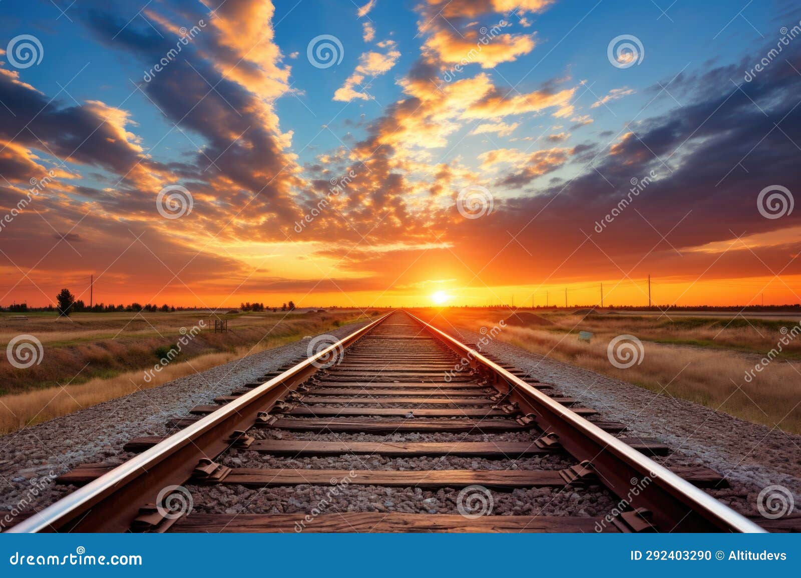 Railroad Tracks Converging on the Horizon Stock Photo - Image of travel ...