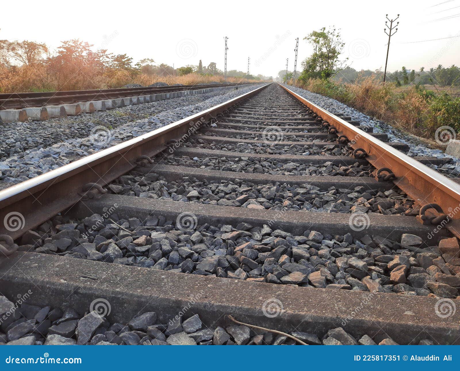 Railroad Tracks in the Countryside, Railway Tracks in India. Stock ...