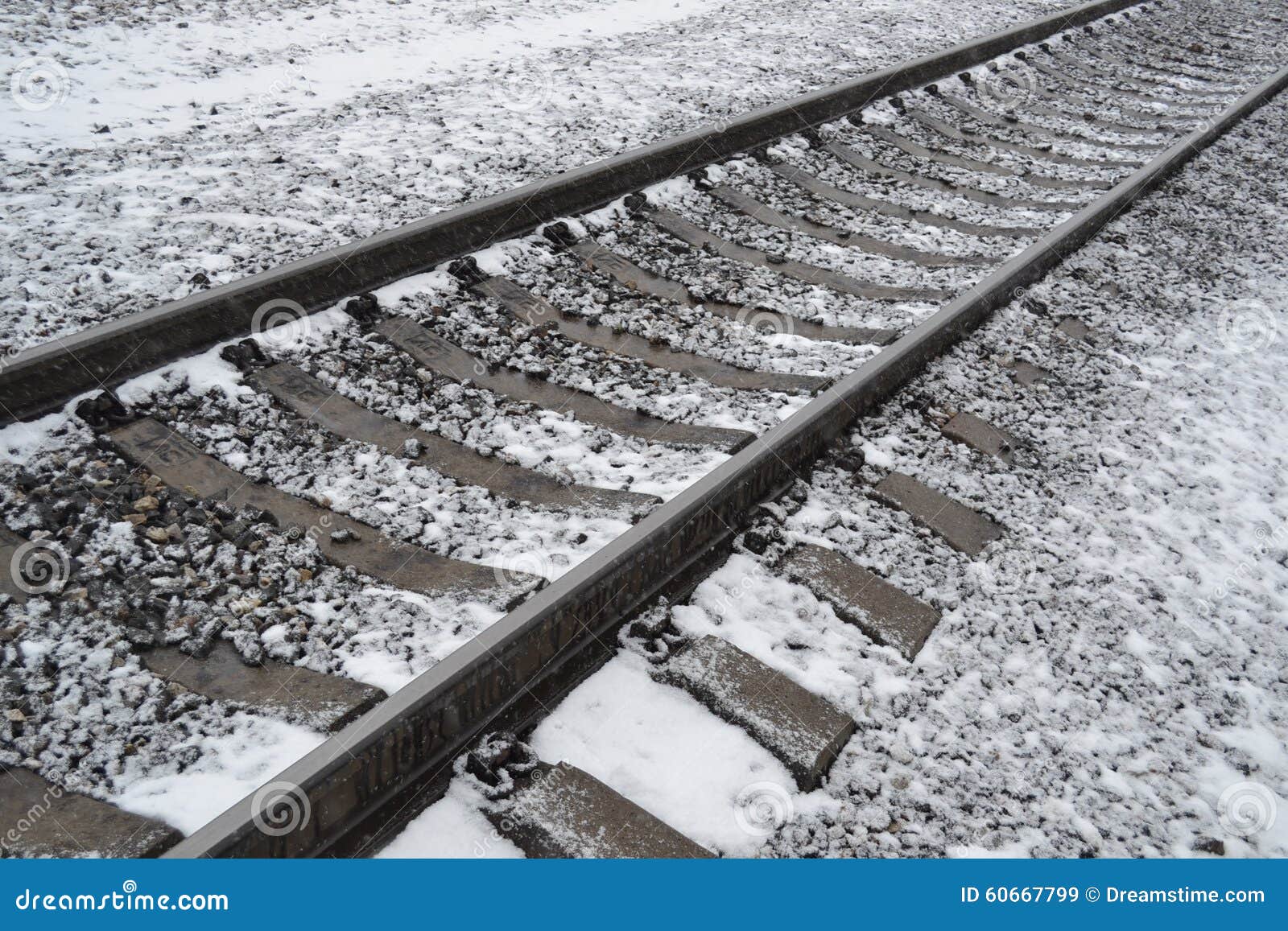 Railroad Tracks Covered with Snow Stock Image - Image of cold, railroad ...