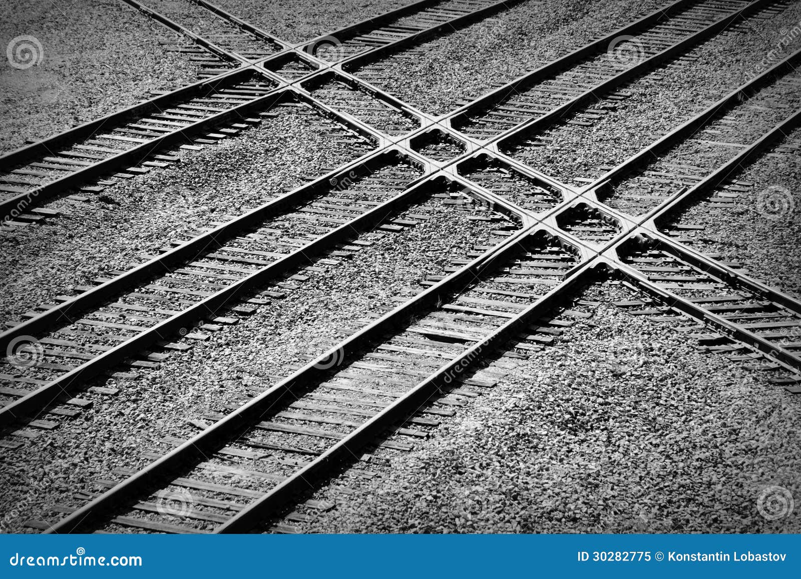 Railroad tracks crossing stock image. Image of letter - 30282775