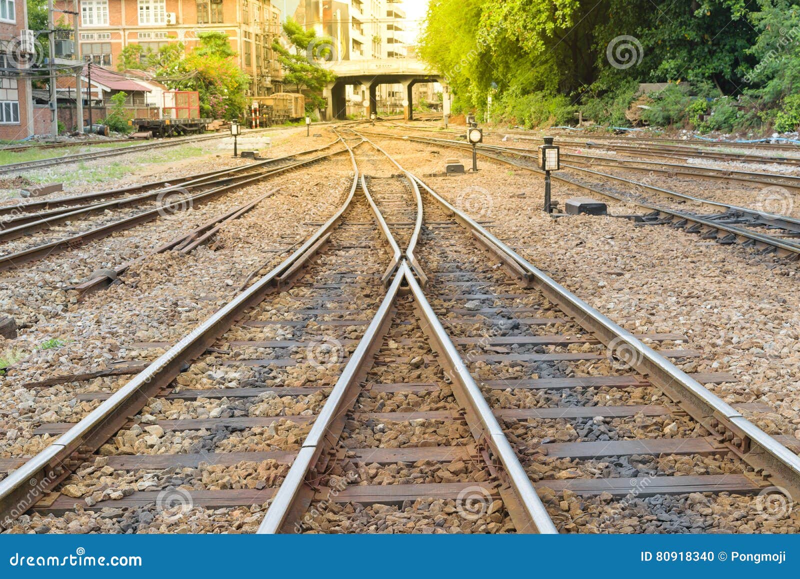 Railroad tracks crossing stock photo. Image of rail, crossing - 80918340