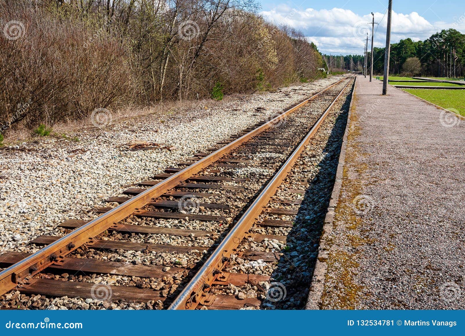 Railroad Tracks and Ground Details Stock Image - Image of daylight ...
