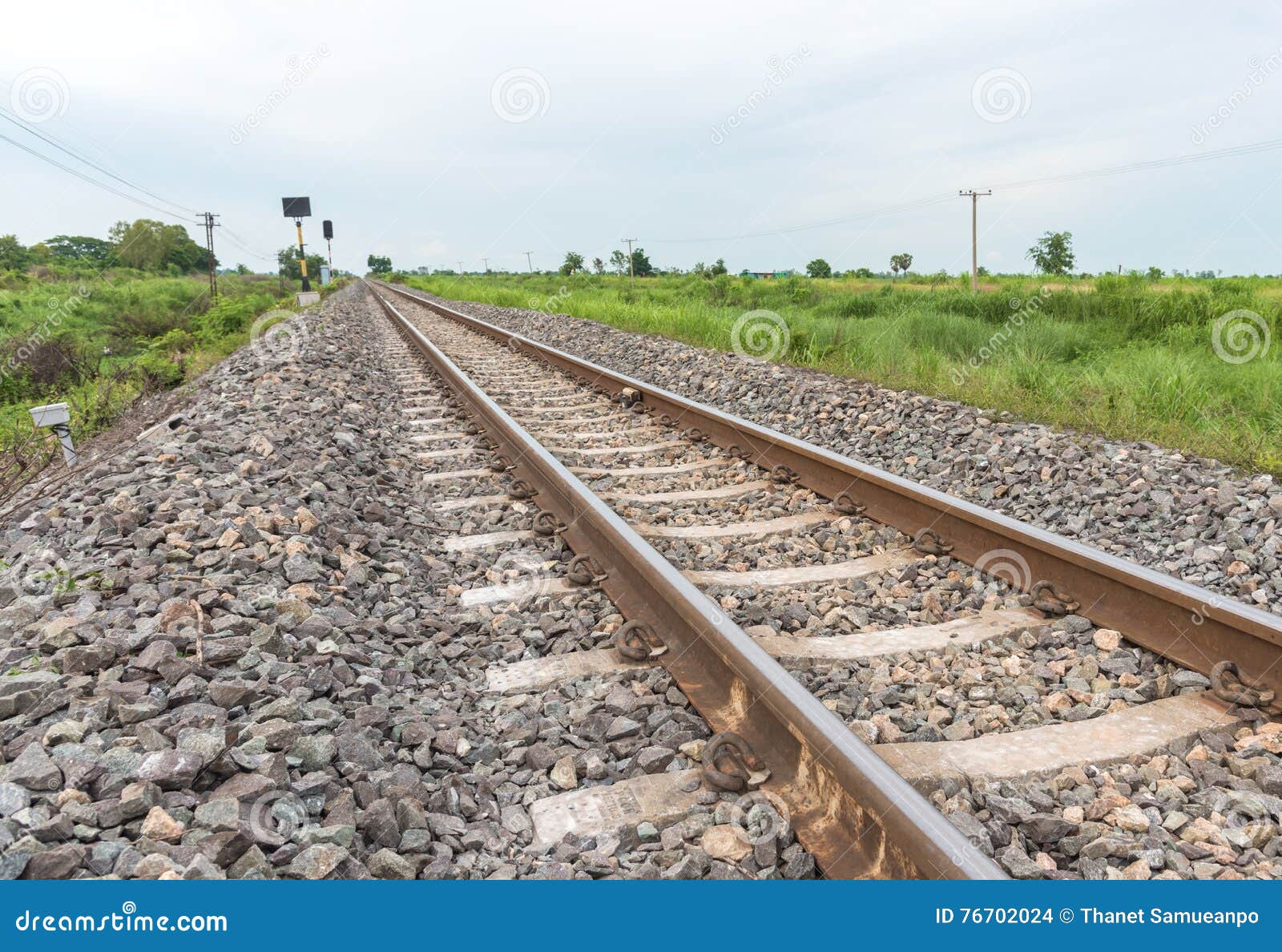 Railroad Tracks Leading from Right To Left Stock Photo - Image of right ...