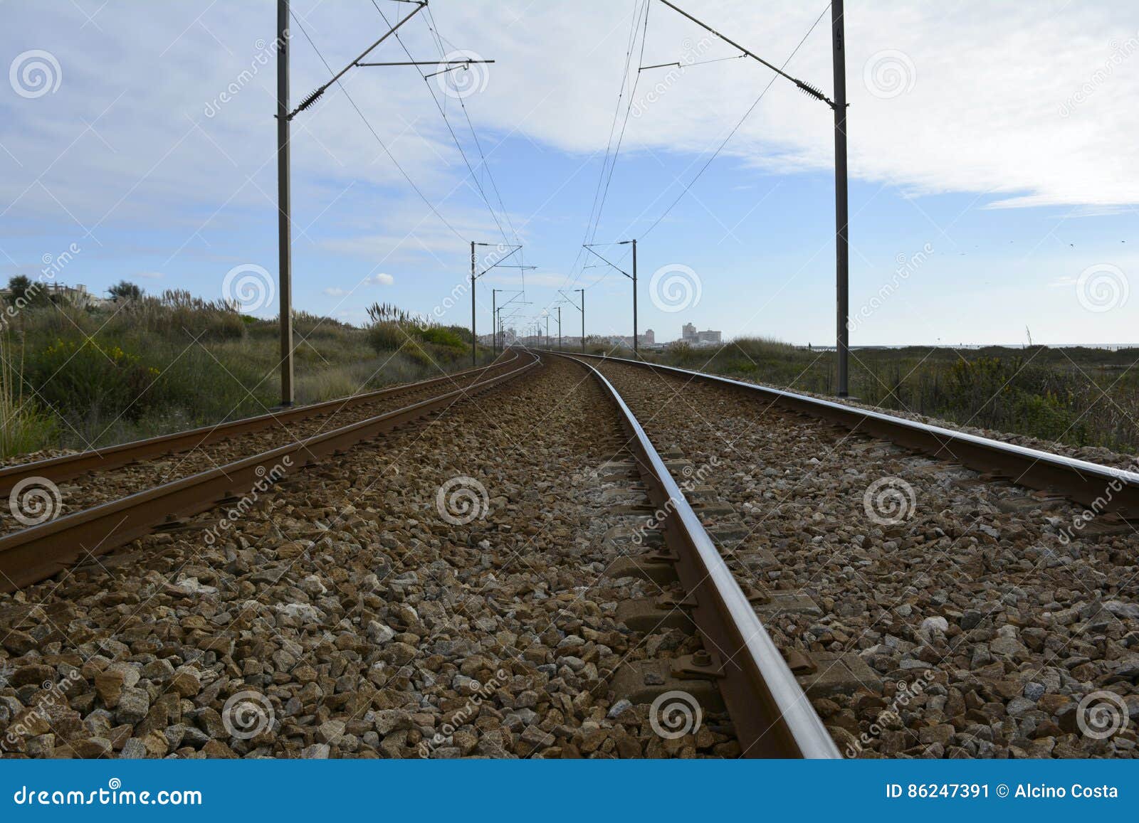 Railroad Tracks Leading To Infinite Stock Image - Image of clouds, iron ...