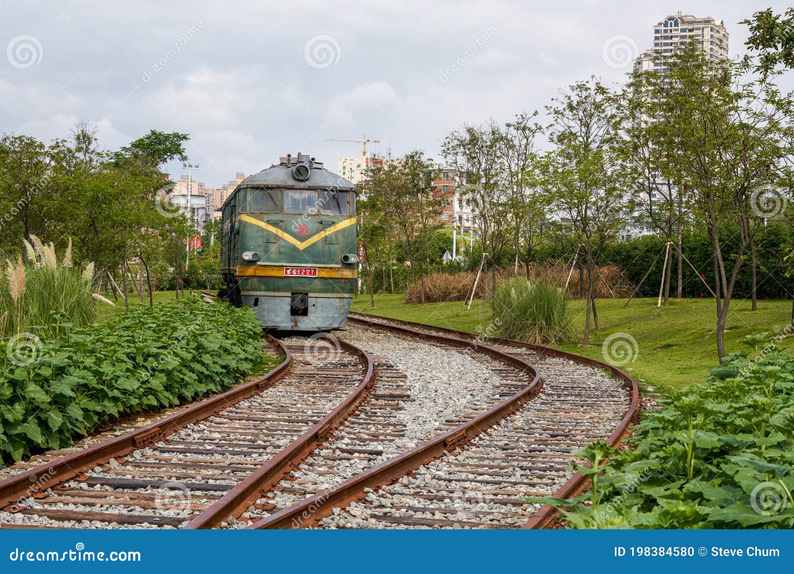 Railroad Tracks and Locomotives in the Wild Stock Photo - Image of ...