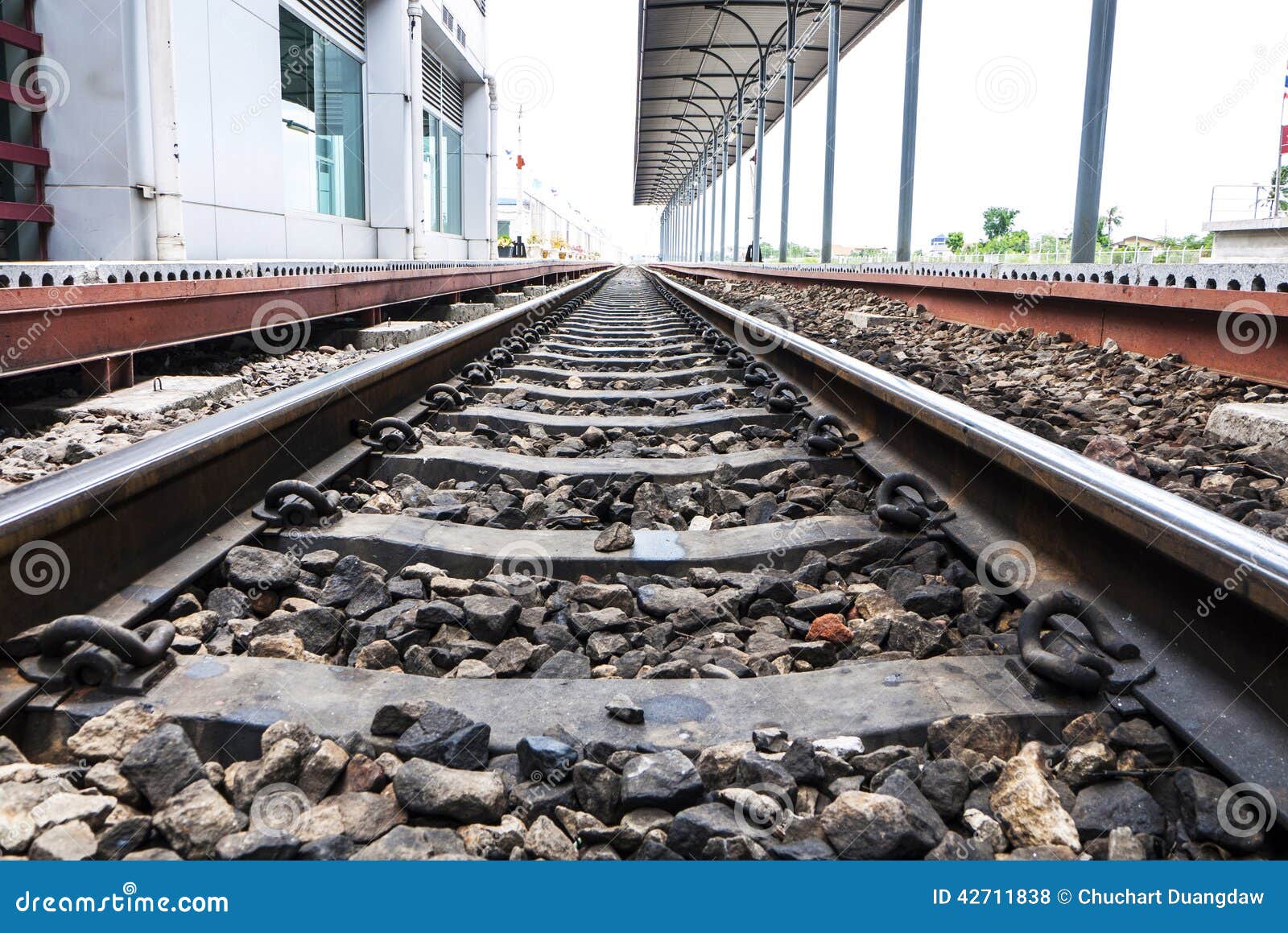 Railroad tracks stock photo. Image of color, railway - 42711838