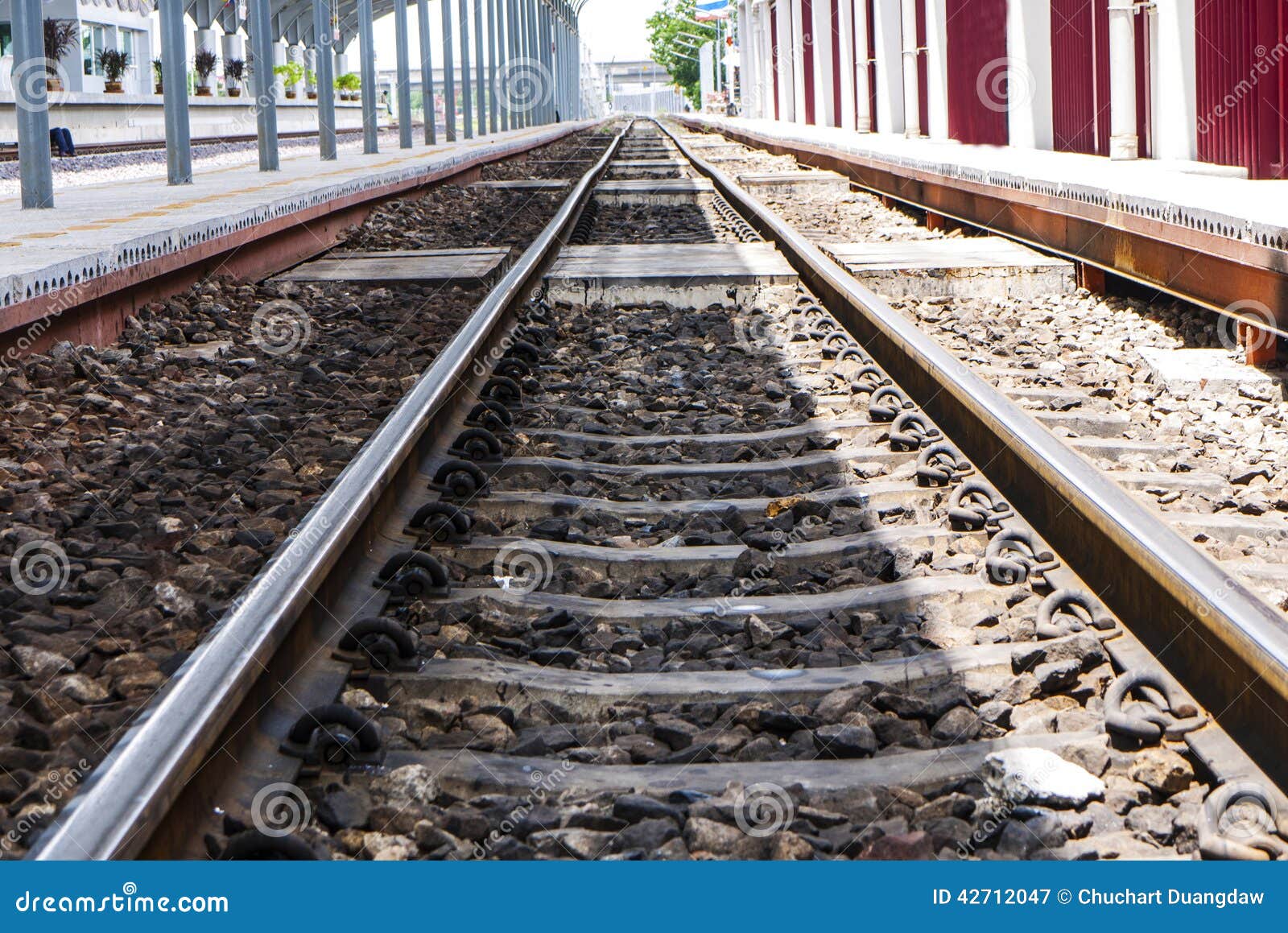 Railroad tracks stock image. Image of power, road, perspective - 42712047