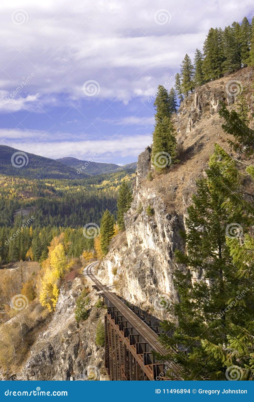 Railroad Tracks through the Mountains. Stock Photo - Image of ...