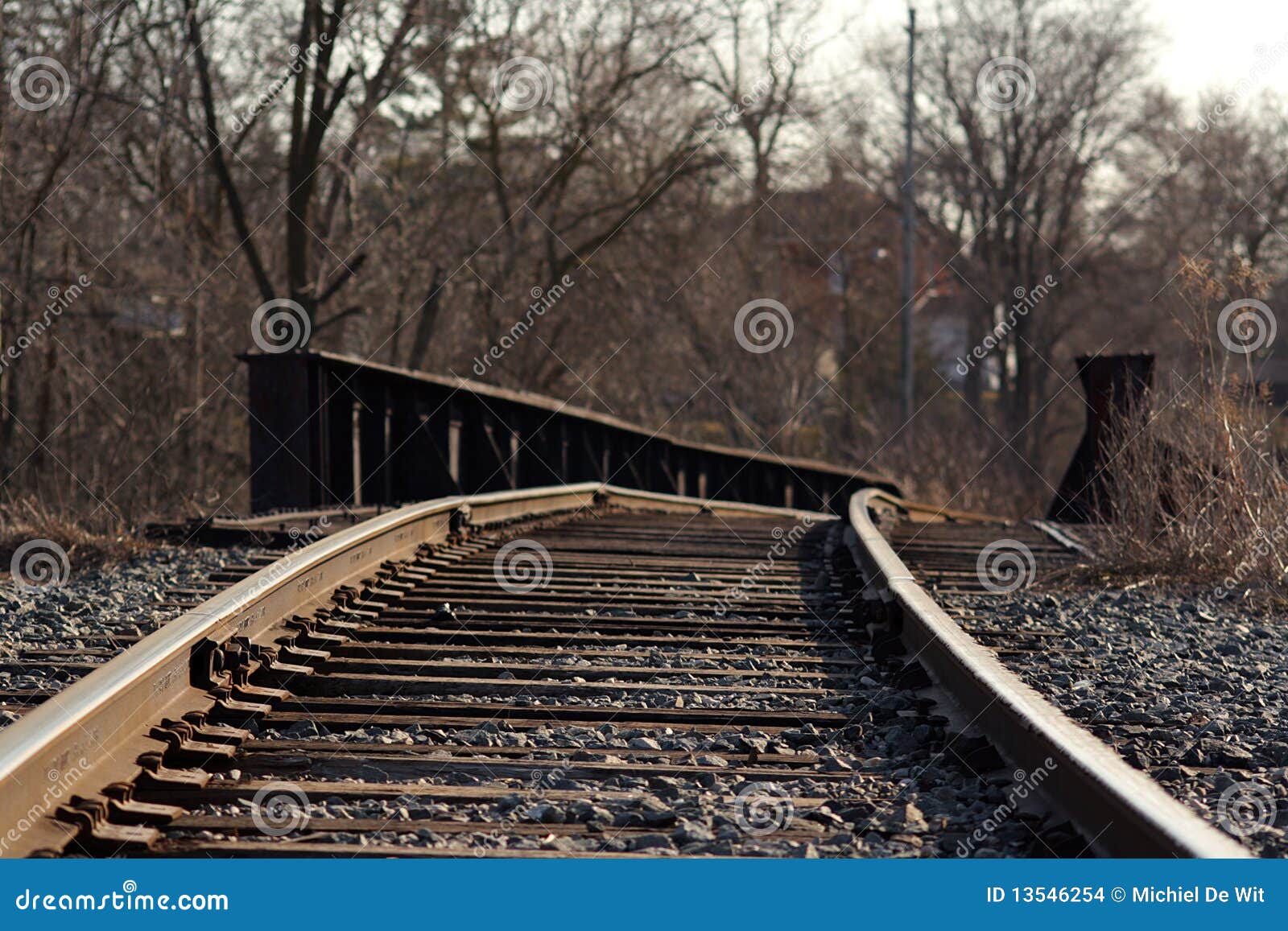 Railroad Tracks Over a Bridge Stock Photo - Image of rails, passenger ...