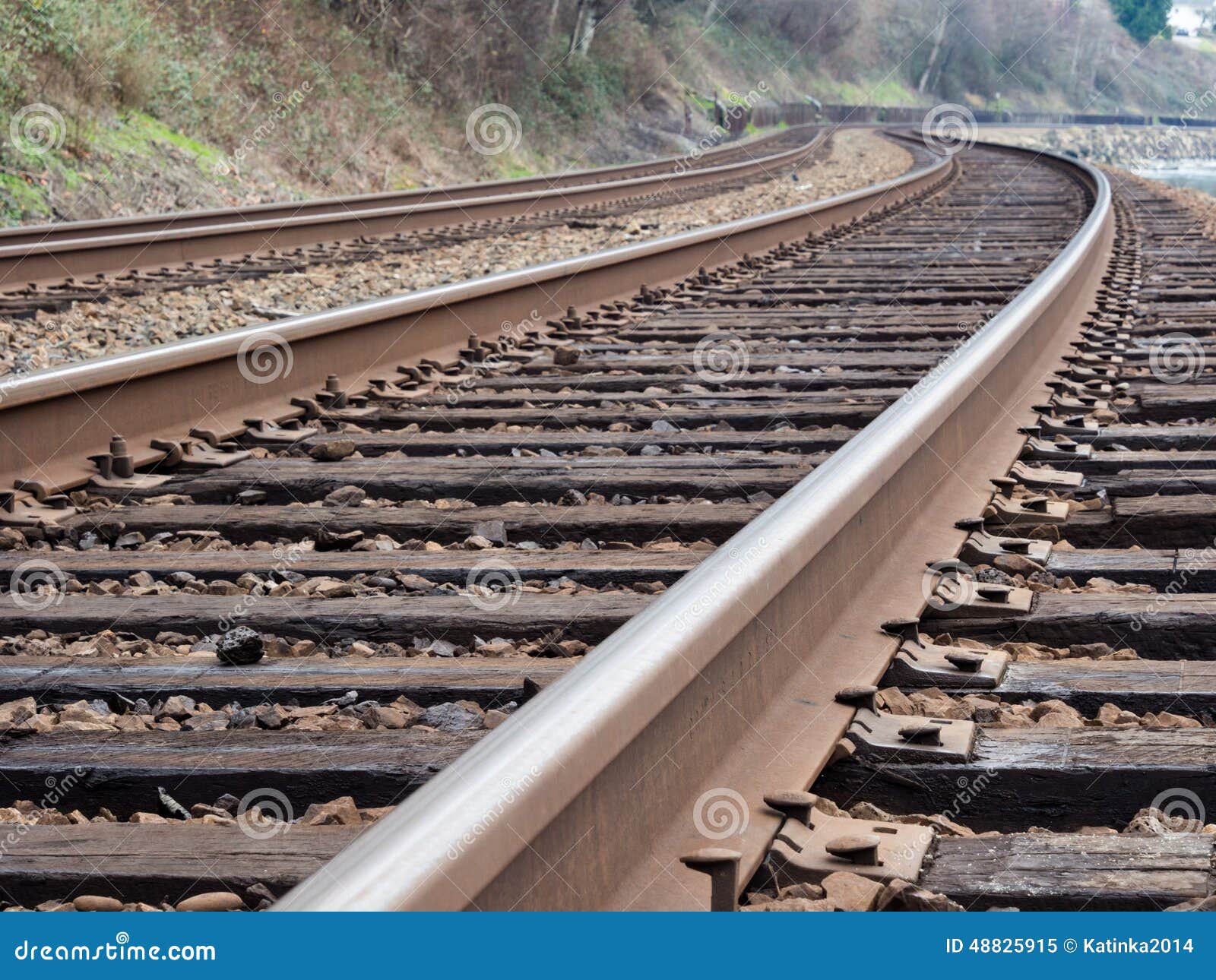 Railroad tracks stock image. Image of closeup, railway - 48825915