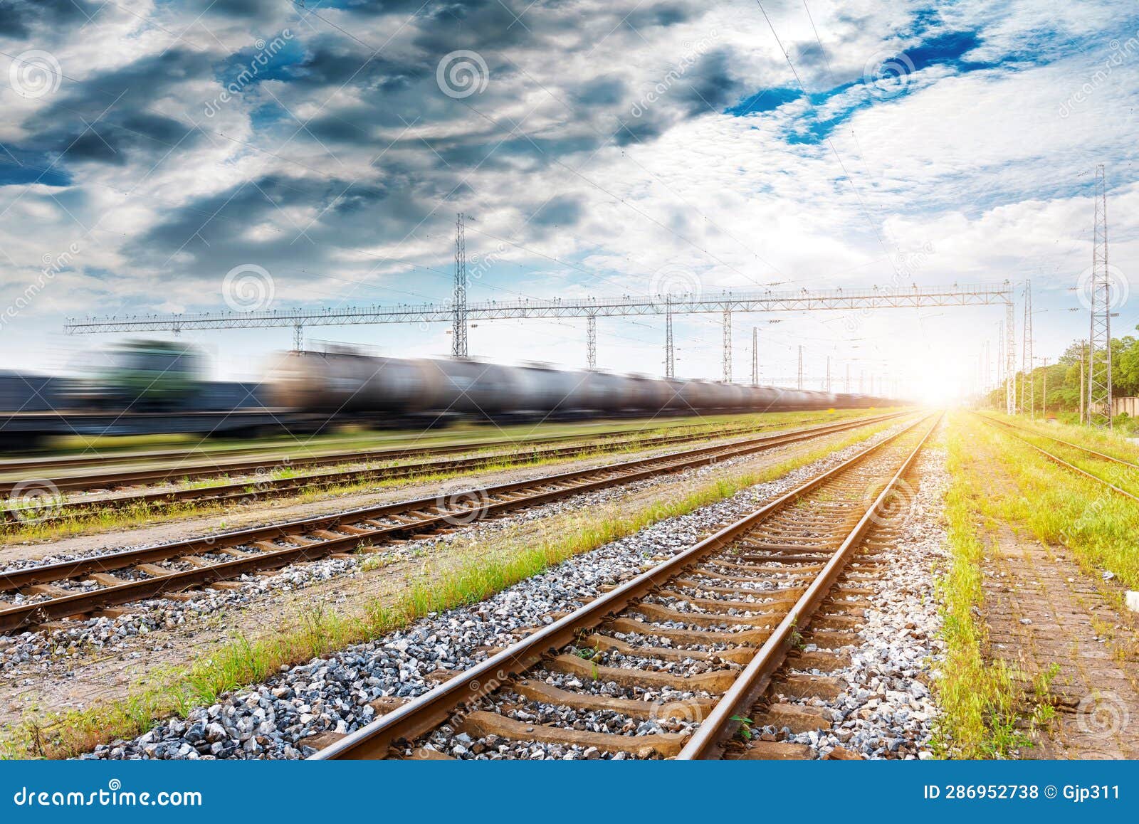 Railroad Tracks in Perspective Stock Photo - Image of path, perspective: 286952738