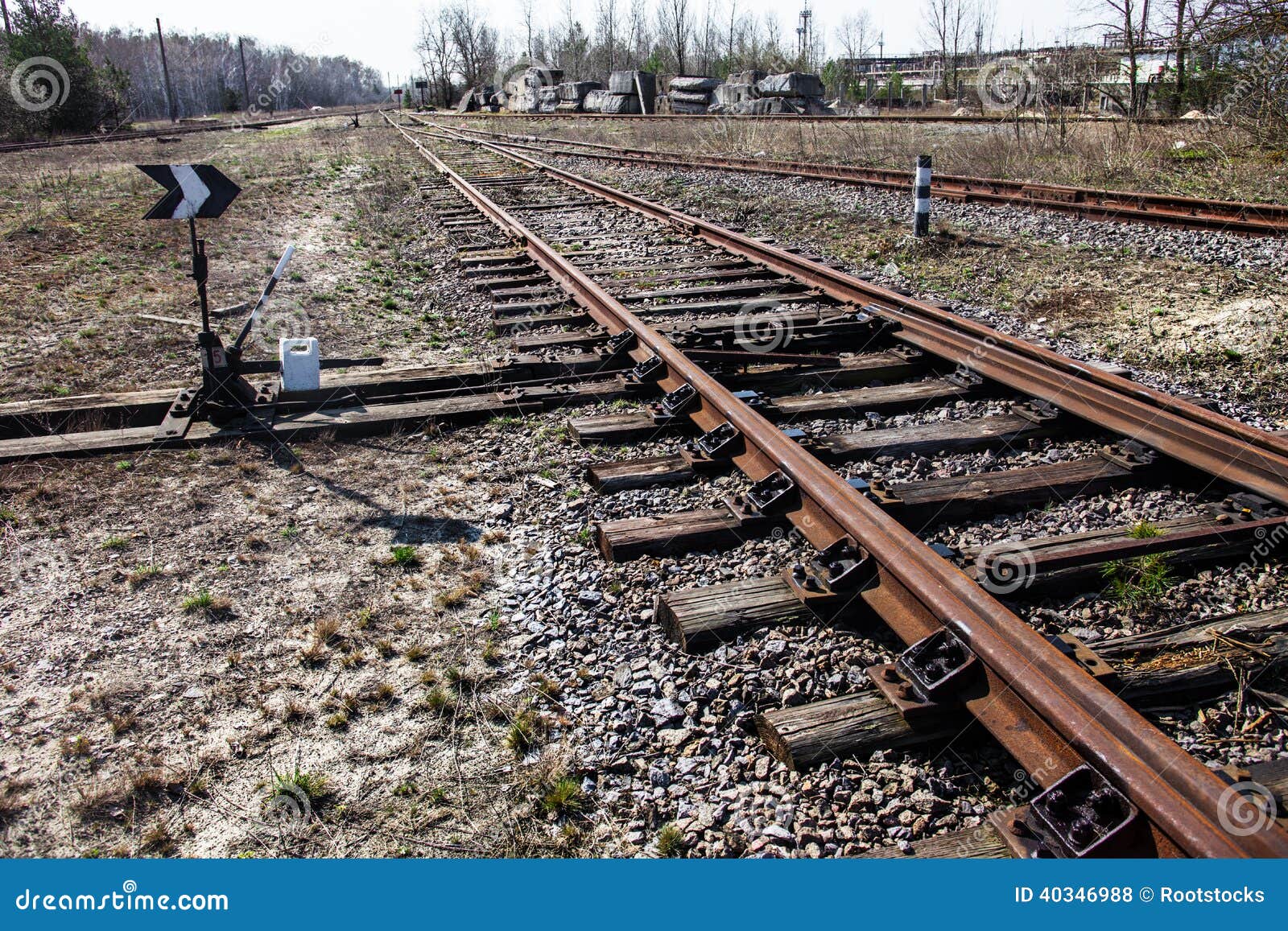 Railroad Tracks and Railroad Switch Stock Photo - Image of ...