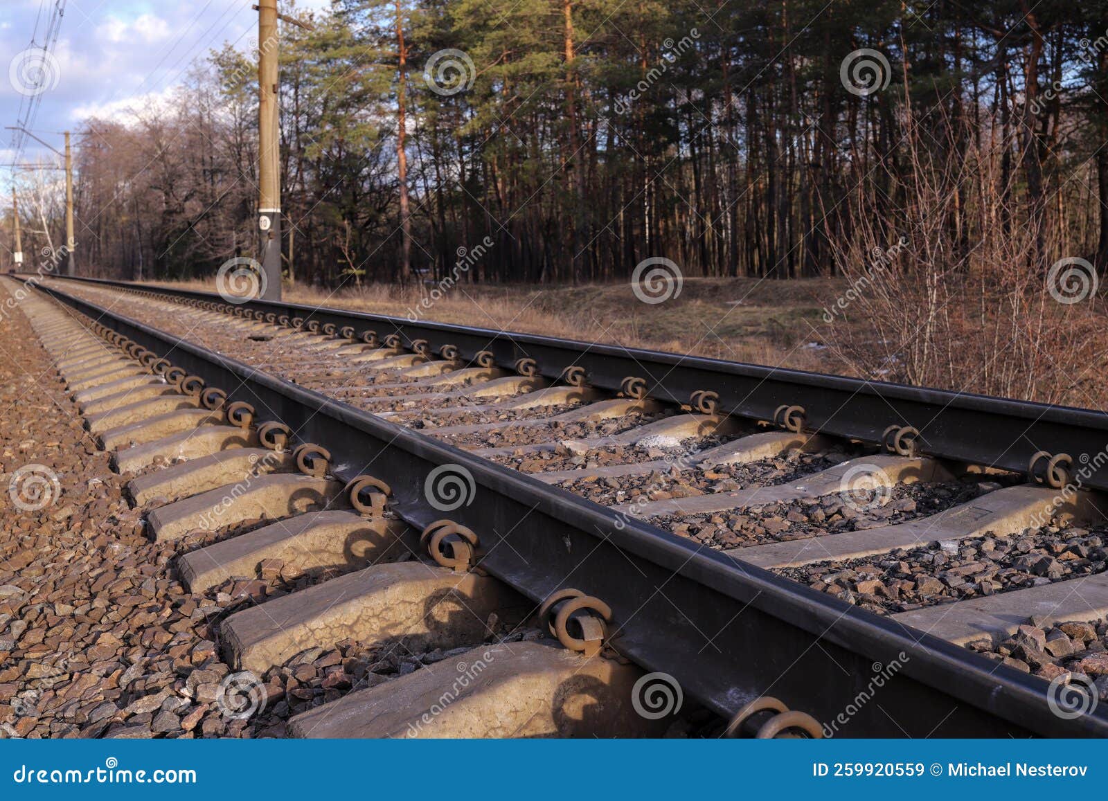 Railroad Tracks, Rails Going To the Horizon Stock Image - Image of ...