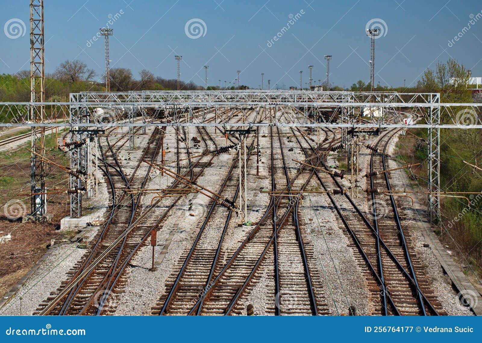 Railroad tracks stock image. Image of junction, clear - 256764177