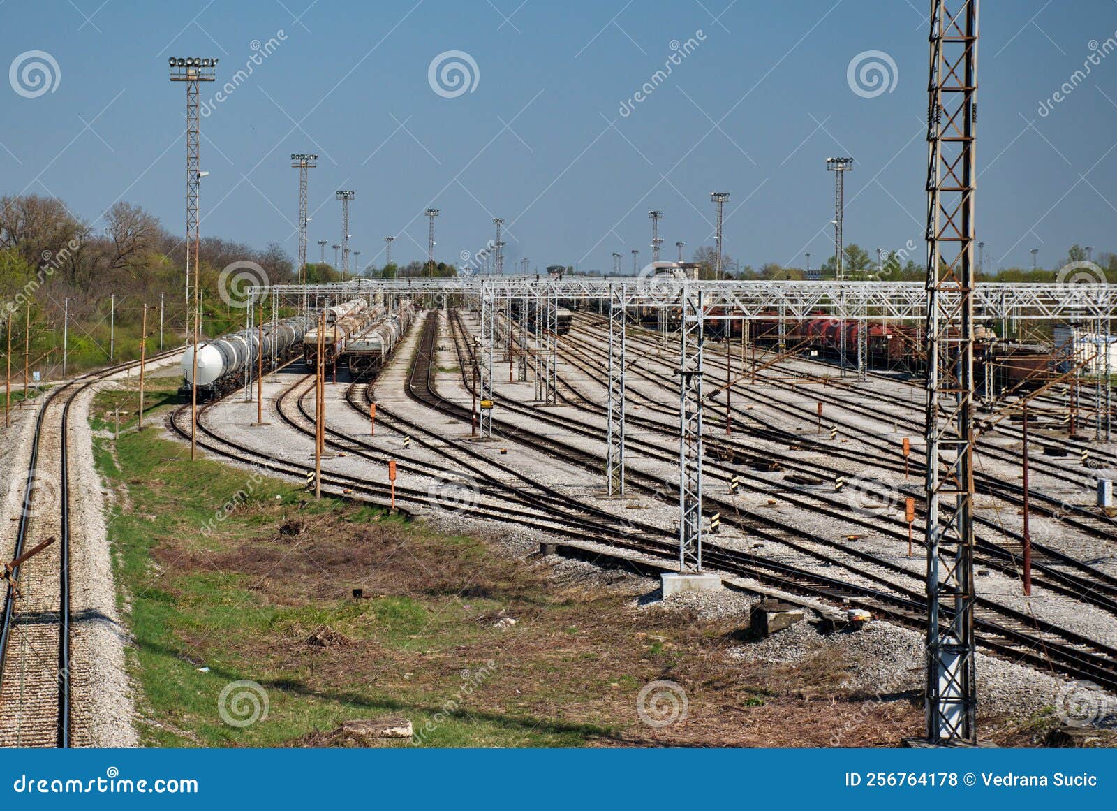 Railroad tracks stock photo. Image of panorama, line - 256764178