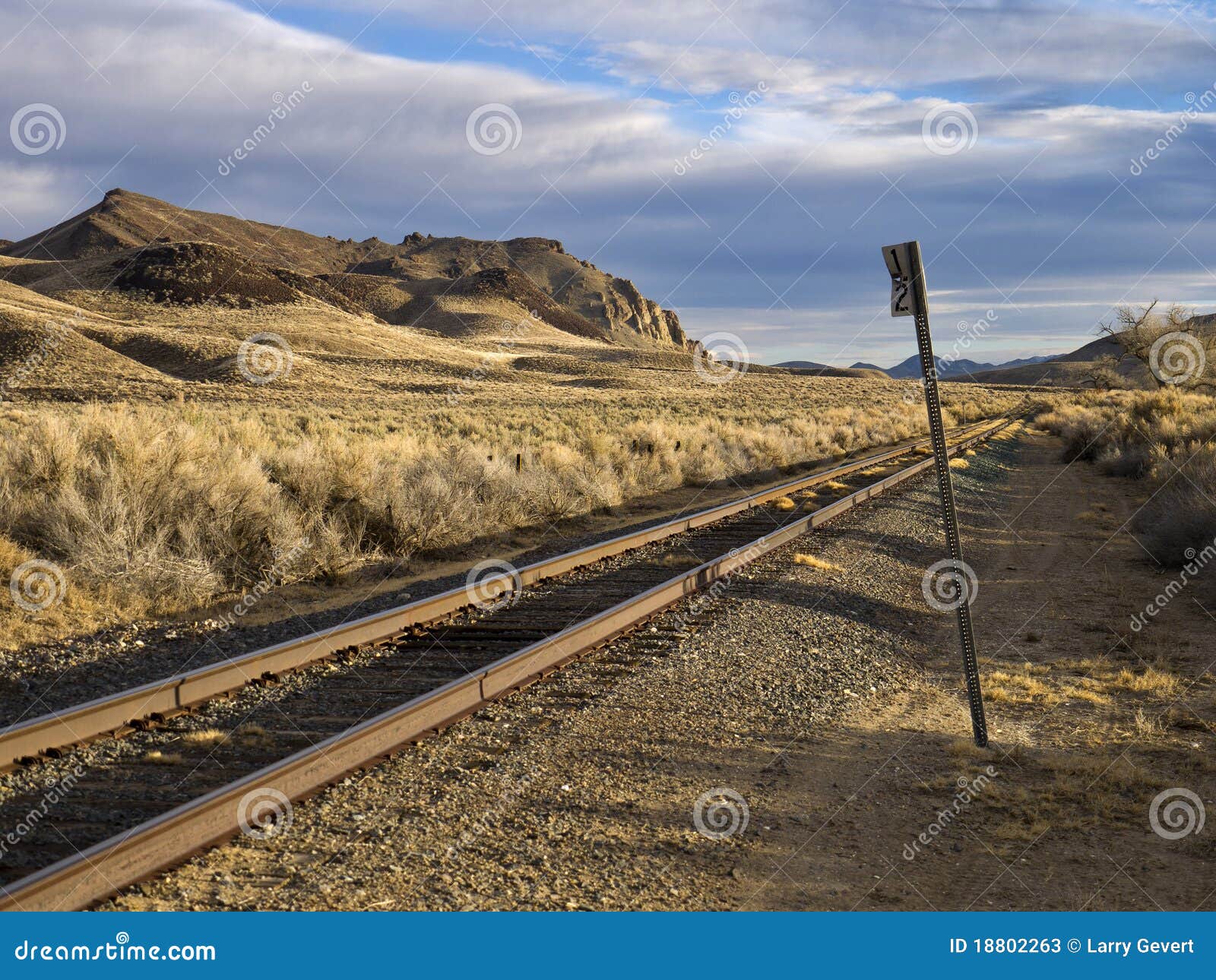 Railroad Tracks Running through the Desert Stock Image - Image of road ...