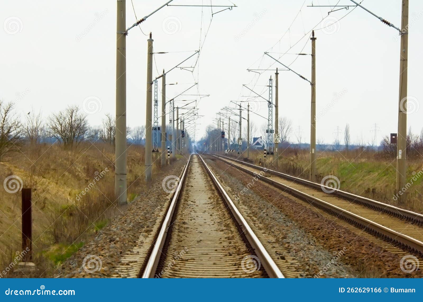 Railroad Tracks, Tracks and Sleepers of a Railway Line Stock Photo ...