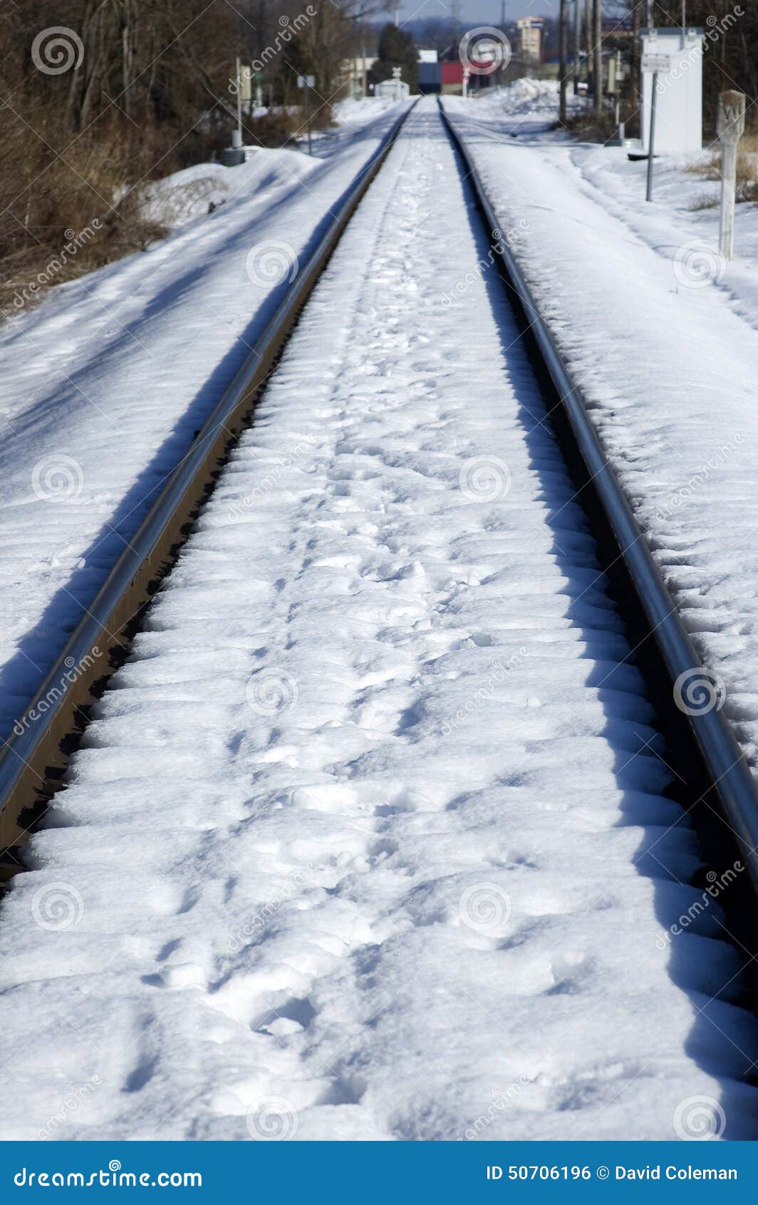 Railroad tracks stock photo. Image of cargo, snow, travel - 50706196