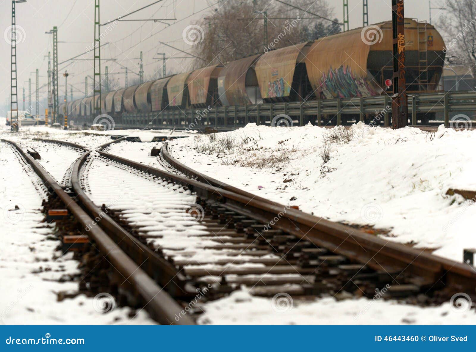Railroad Tracks in the Snow Stock Photo - Image of chilly, seasons ...