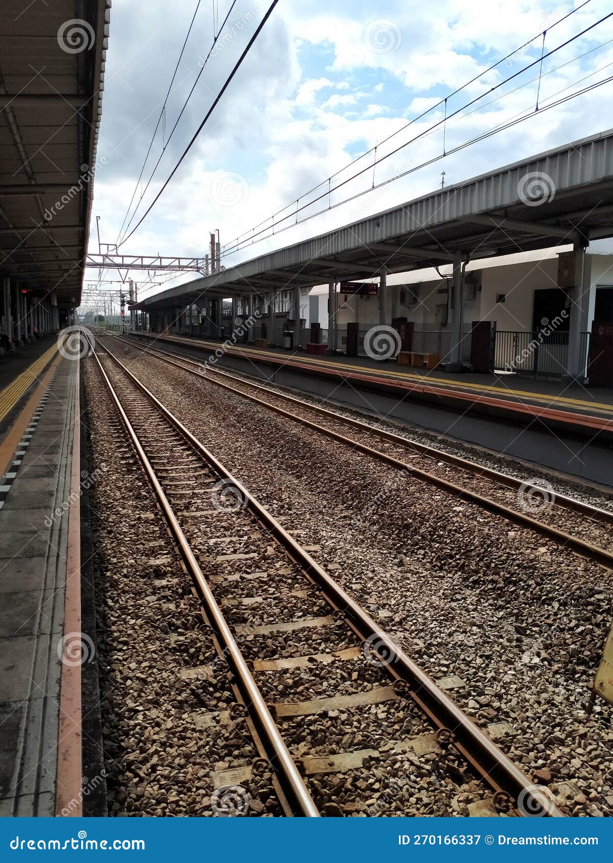Railroad Tracks at the Station Stock Image - Image of line, train ...