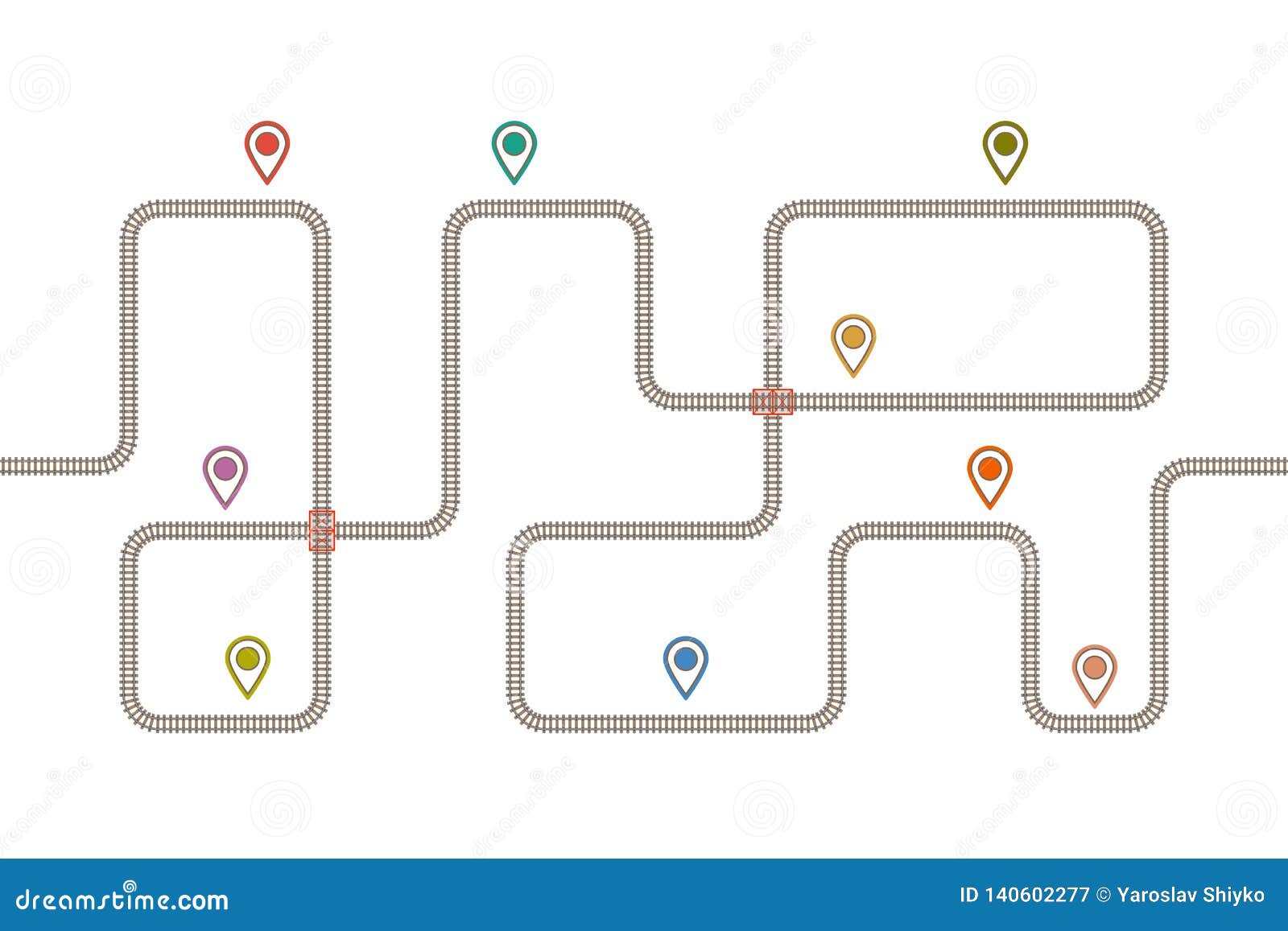 Railroad Stations Map, Railway Route, Rail Track Direction, Train ...