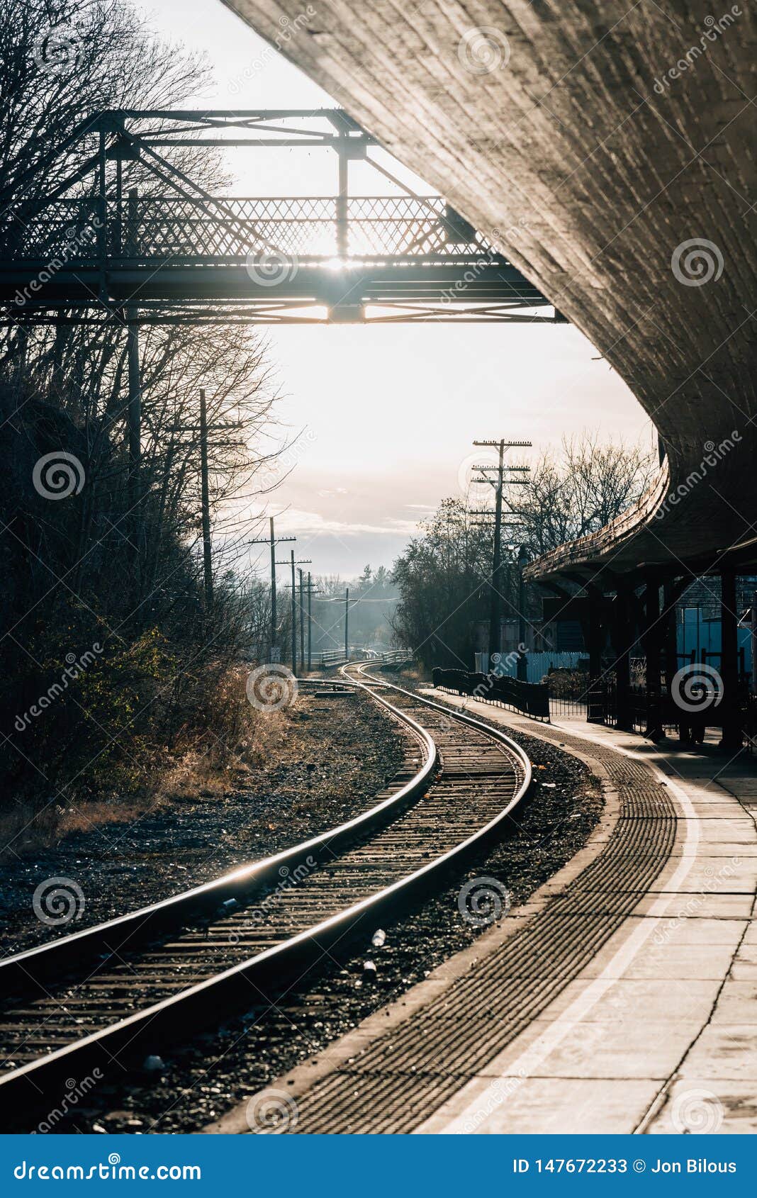 Railroad Tracks in Staunton, Virginia Stock Image - Image of blue ...
