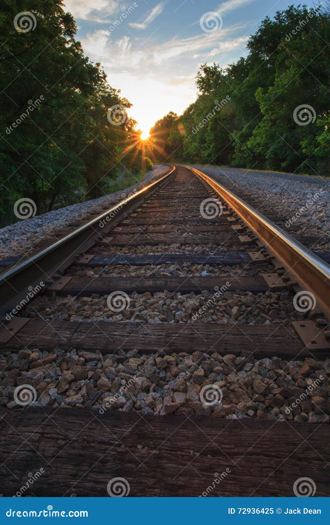Railroad Tracks at Sunset. stock image. Image of kentucky - 72936425