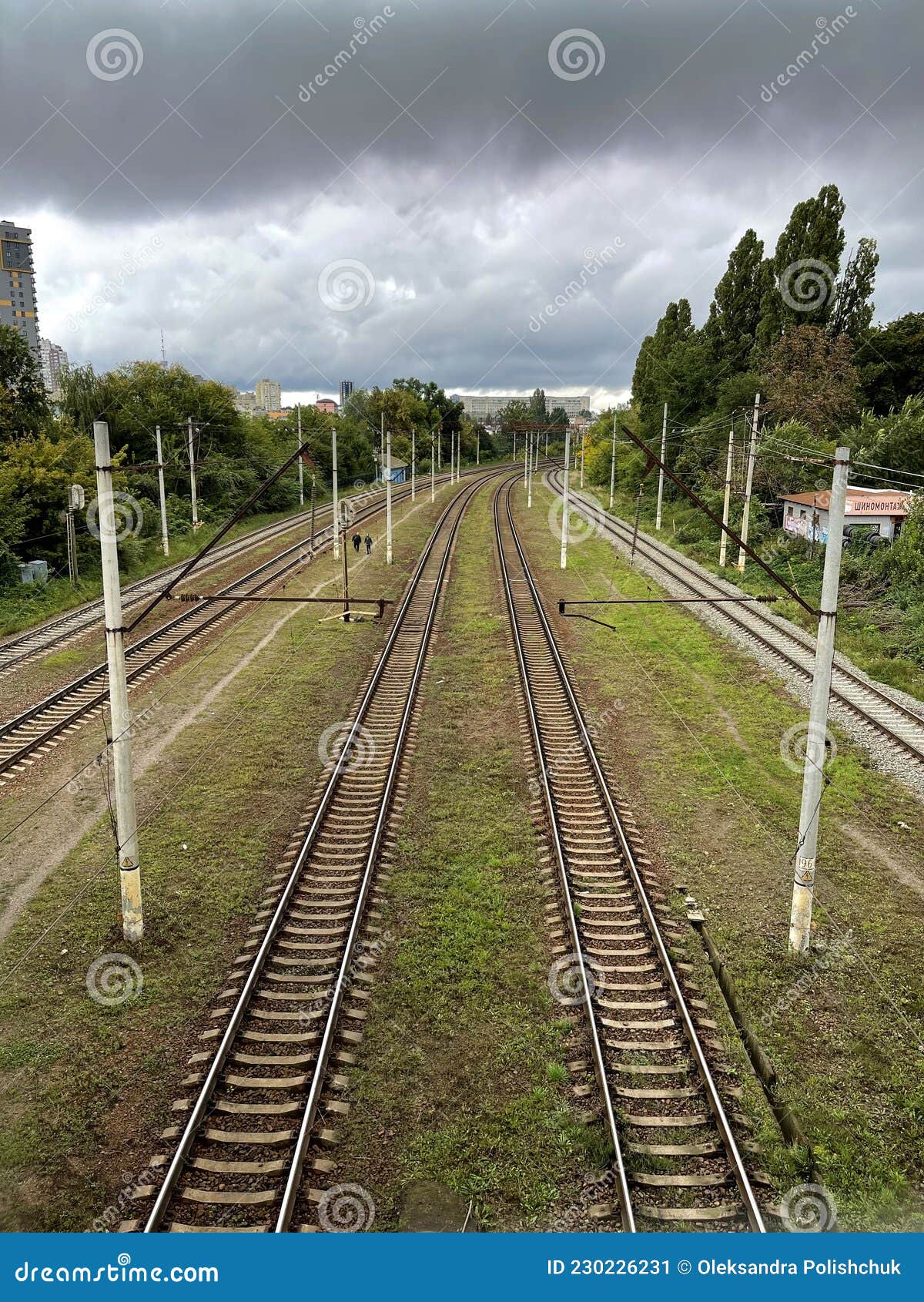Railroad tracks top view stock image. Image of landscape - 230226231
