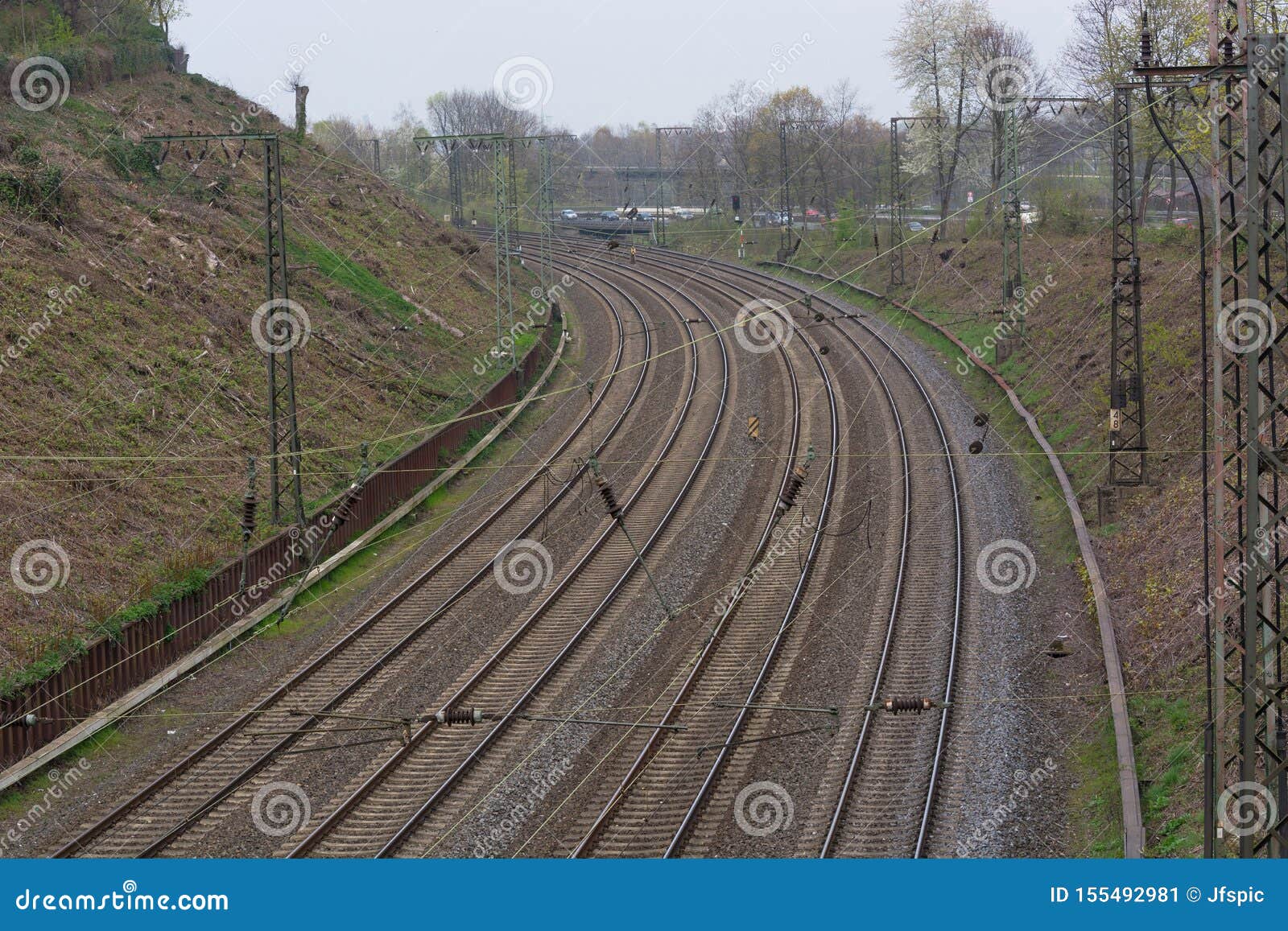 Railroad Tracks at the Train Station Stock Image - Image of public ...